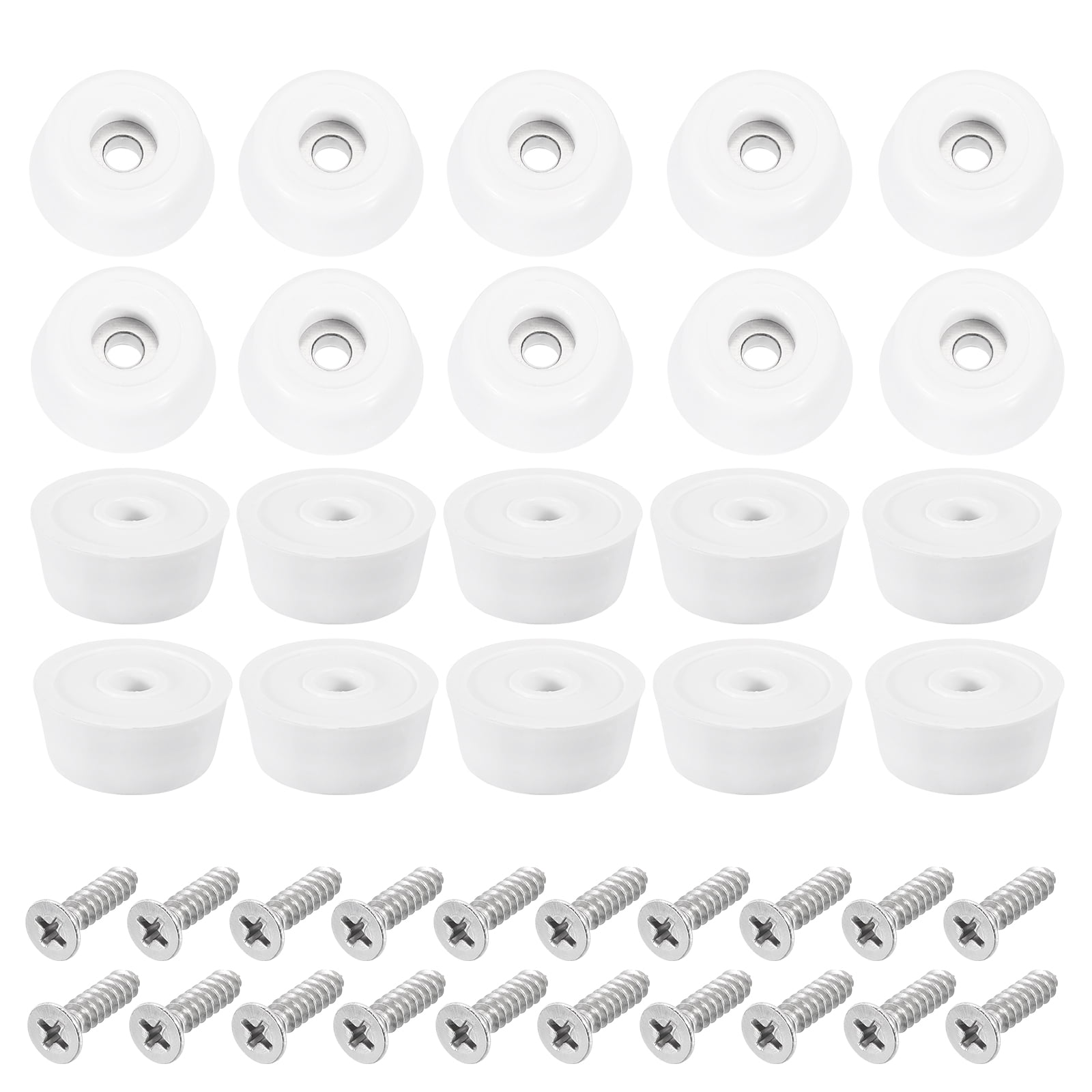 Uxcell 20Pcs Rubber Bumper Feet, 10mm H x 22mm W Round Pads with Washer ...