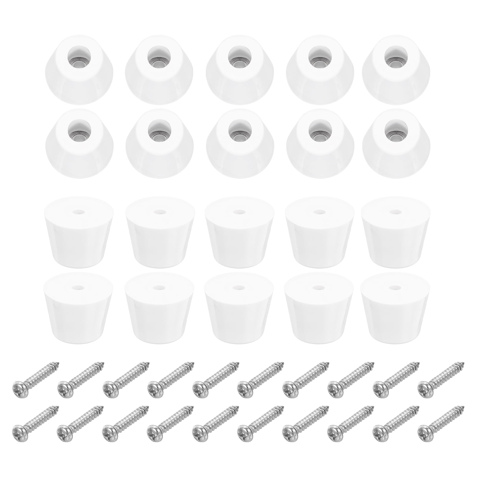 Uxcell 20Pcs Rubber Bumper Feet, 14mm H x 17mm W Round Pads with Washer ...