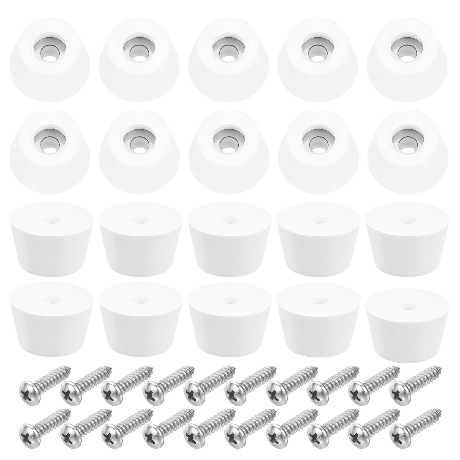 Uxcell 20Pcs Rubber Bumper Feet, 15mm H x 25mm W Round Pads with Washer ...