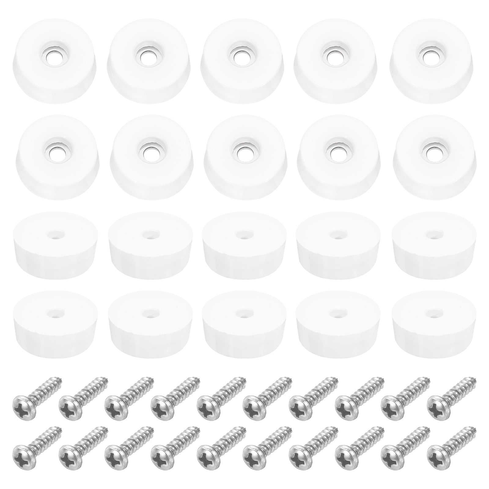 Uxcell 20Pcs Rubber Bumper Feet, 9mm H x 25mm W Round Pads with Washer ...