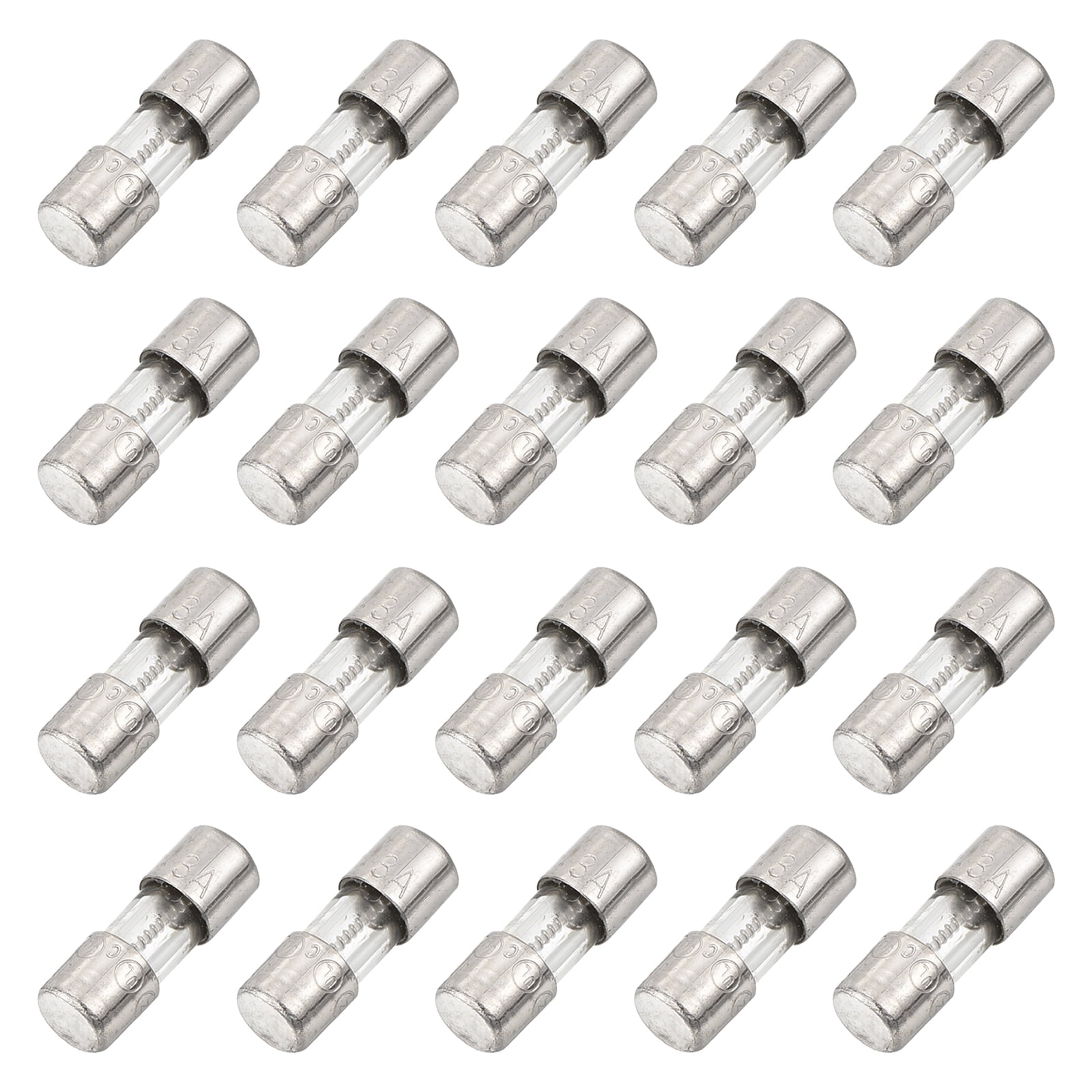 Uxcell 20Pcs Slow Blow Glass Fuse 3.6x10mm 3A 125V Glass Tube Fuses for ...