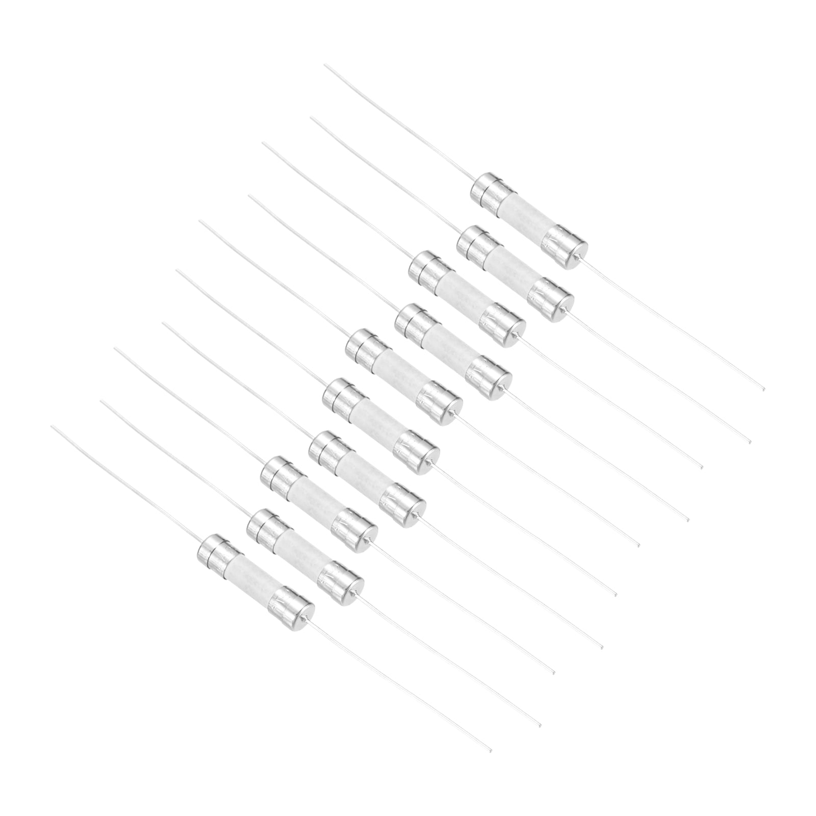 Uxcell 20Pcs Time Delay Fuse Lead Wire Ceramic Fuses 5mm x 20mm 250V T6 ...