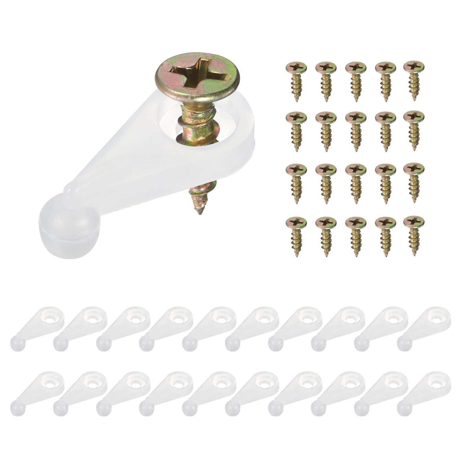 Uxcell 20Set 1 Inch Plastic Glass Retainer Clips Set for 4mm Thick ...