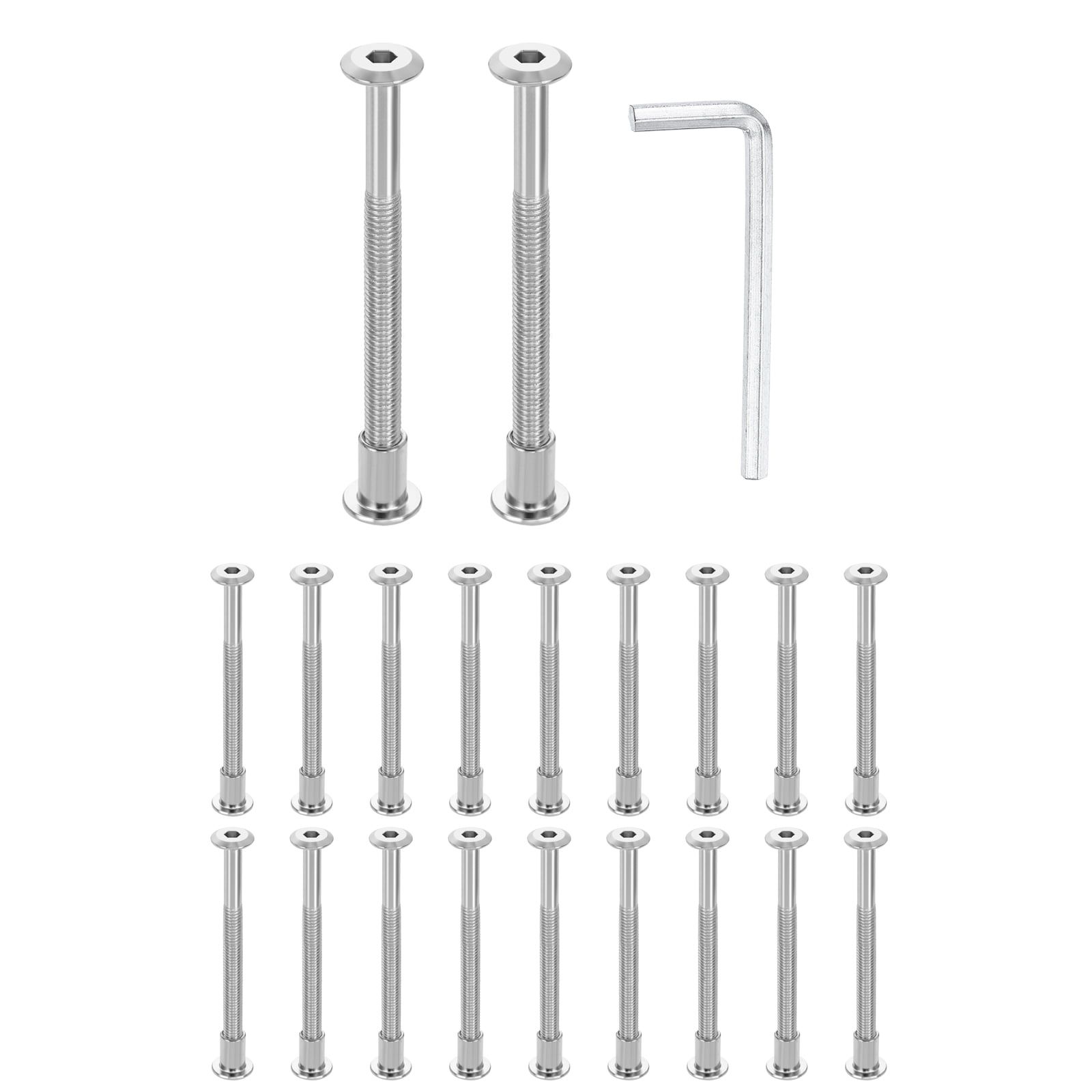 Uxcell 20Sets M6x100m Hex Drive Socket Cap Bolt M6*12mm Nuts with M4 ...