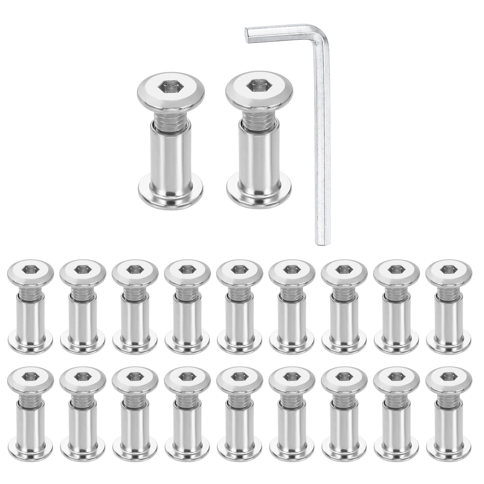 Uxcell 20Sets M8x16mm Hex Drive Socket Cap Bolt M8*18mm Nuts with M5 ...