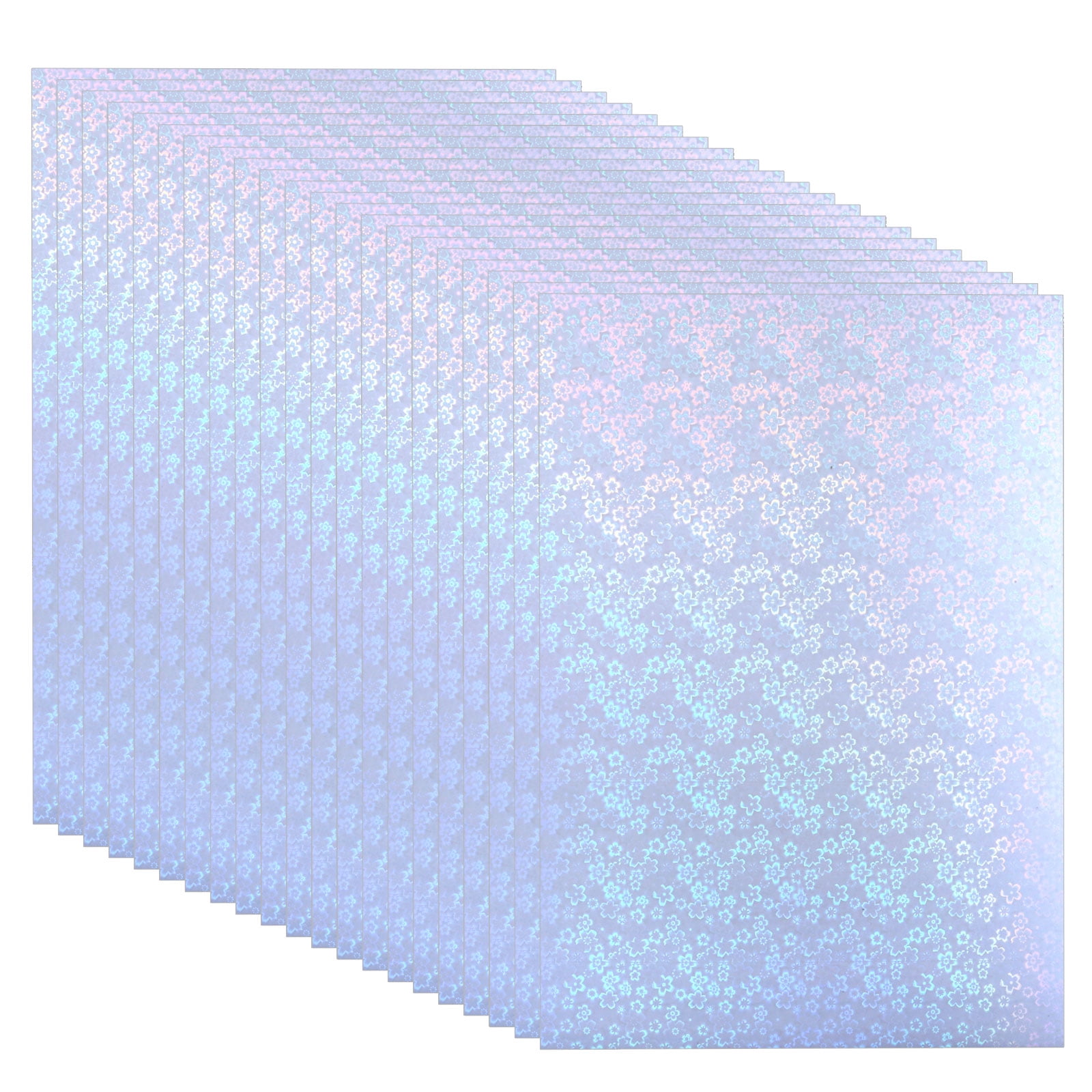 Uxcell 20Sheets A5 Self-adhesive Holographic Sticker Paper, Flower ...