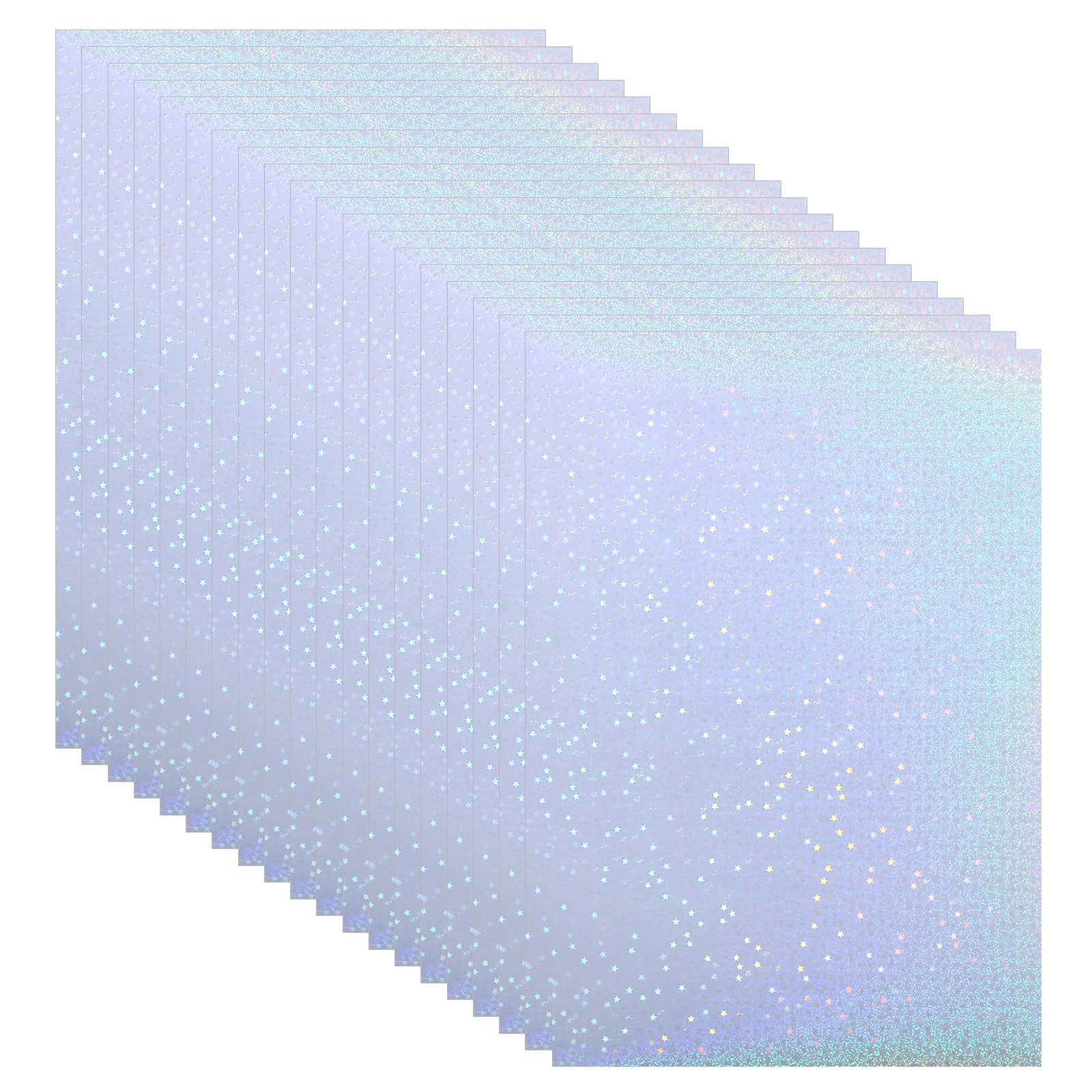 Uxcell 20Sheets A5 Self-adhesive Holographic Sticker Paper, Star ...