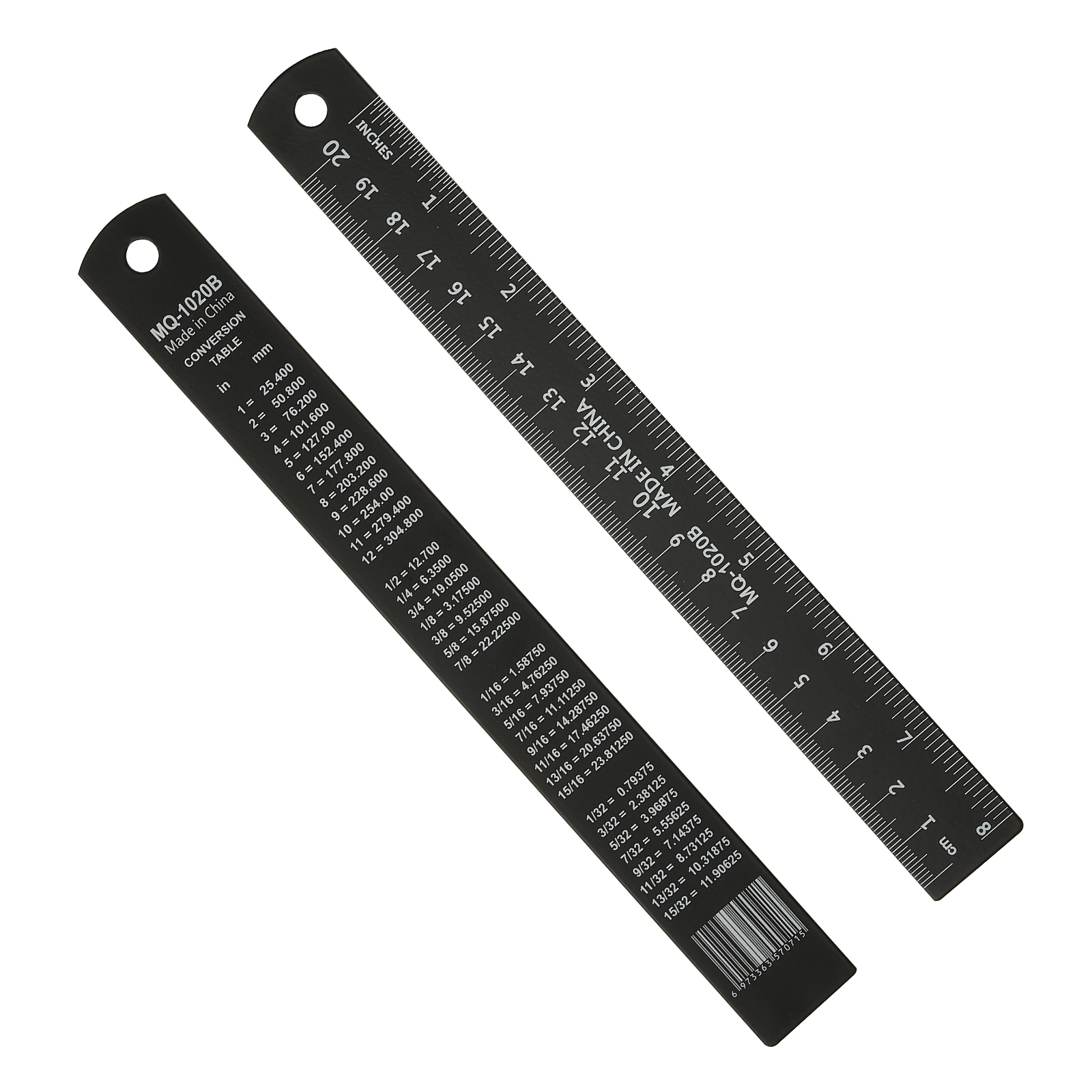 Uxcell 20cm/8" Metal Ruler, 2 Pack Aluminum Alloy Rulers for Writing ...