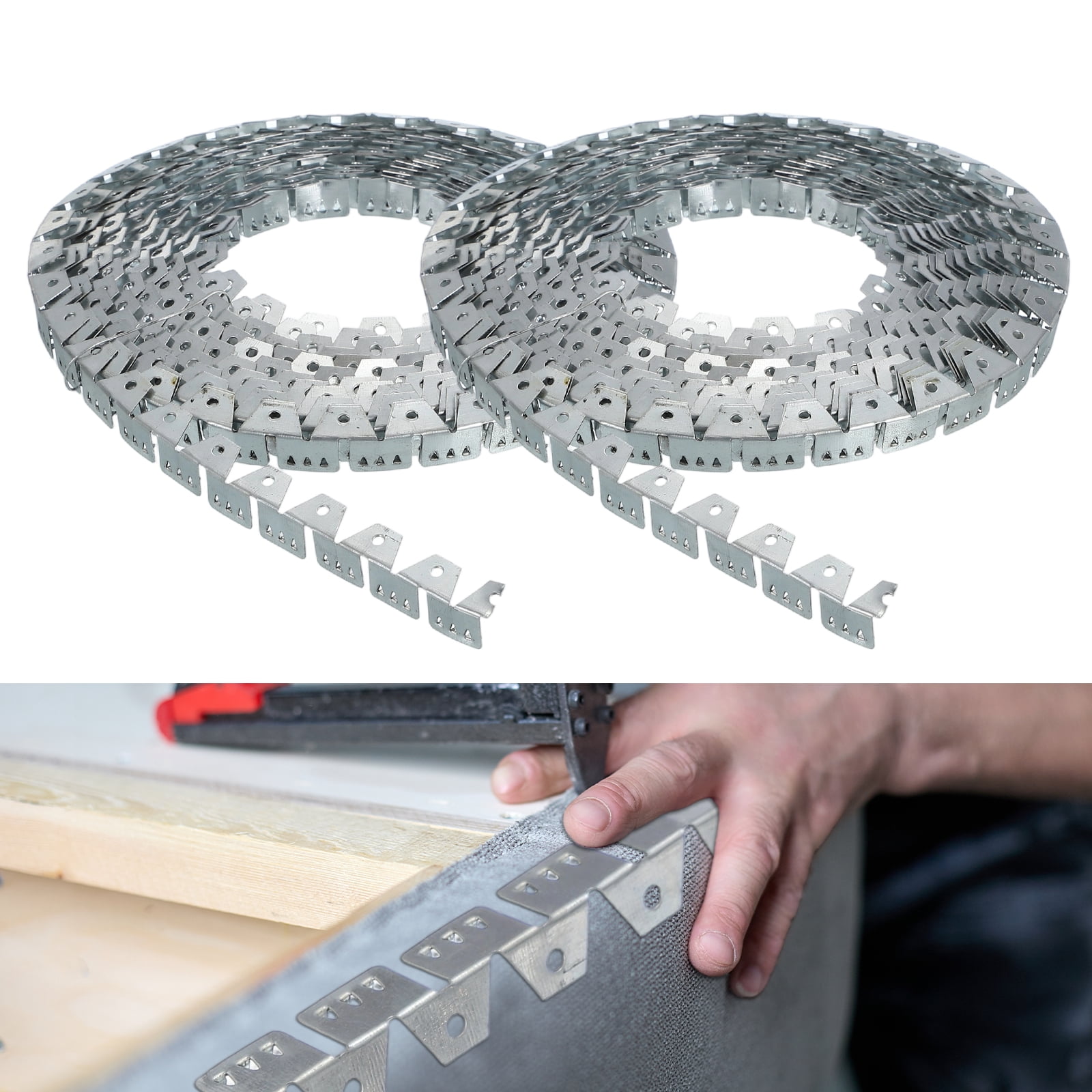 Uxcell 20ft Upholstery Metal Tack Strips, 2 Pcs Upholstery Sofa Curve ...