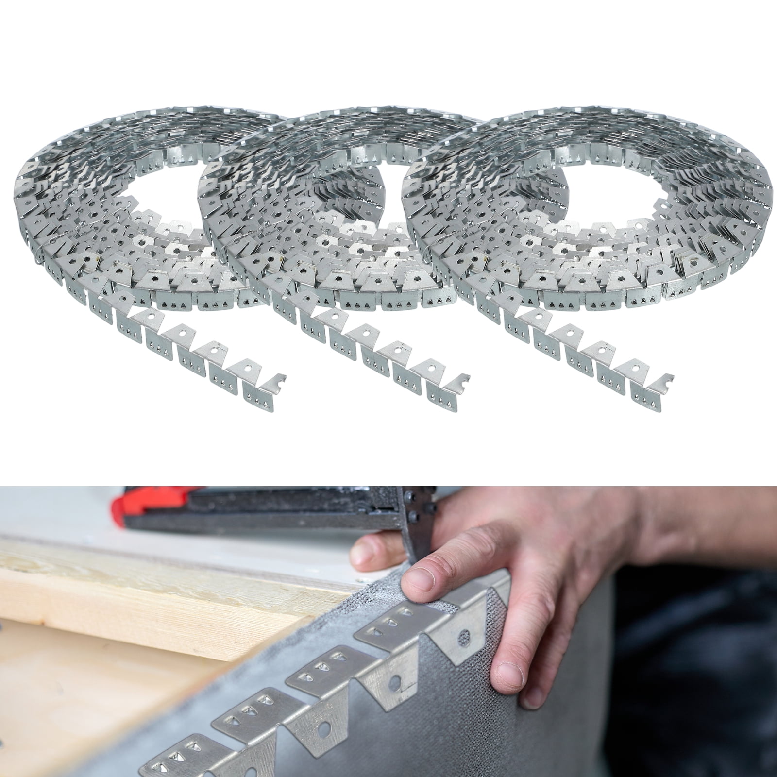 Uxcell 20ft Upholstery Metal Tack Strips, 3 Pcs Upholstery Sofa Curve ...