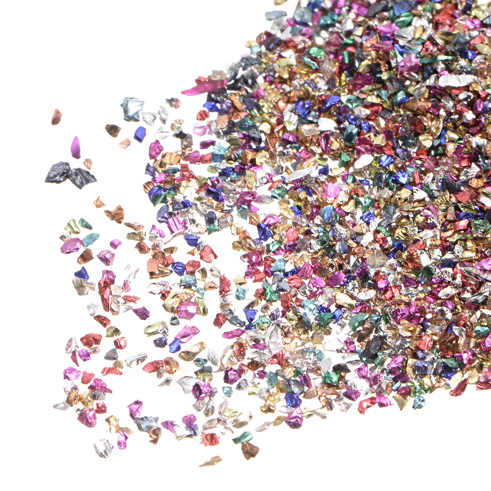Uxcell 20g Crushed Glass Chips, 1-3mm Irregular Metallic Sequins Glass Stone Colorful - Walmart.com