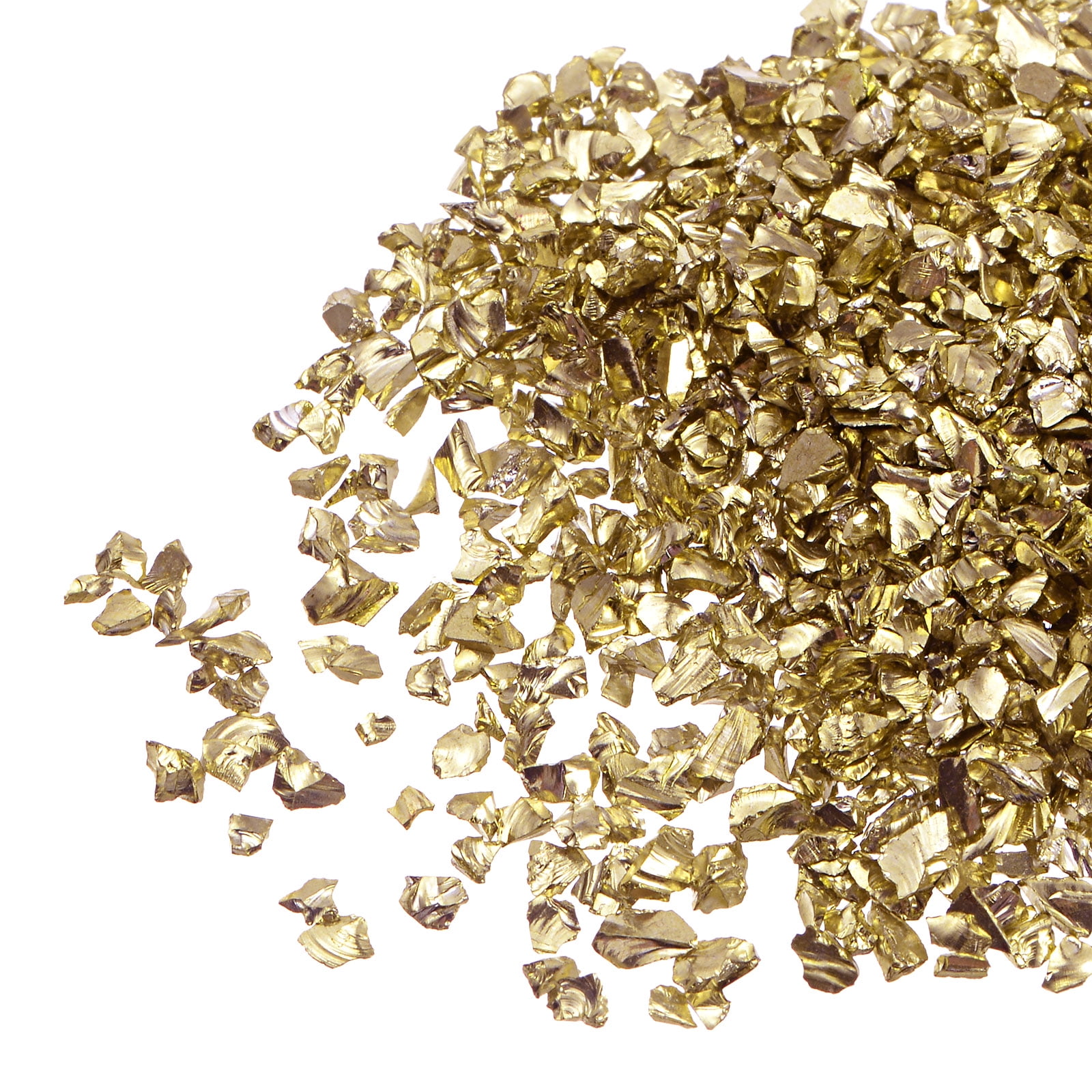 Uxcell 20g Crushed Glass Chips, 2-4mm Irregular Metallic Chunky Glitter Glass Stone Gold Tone ...