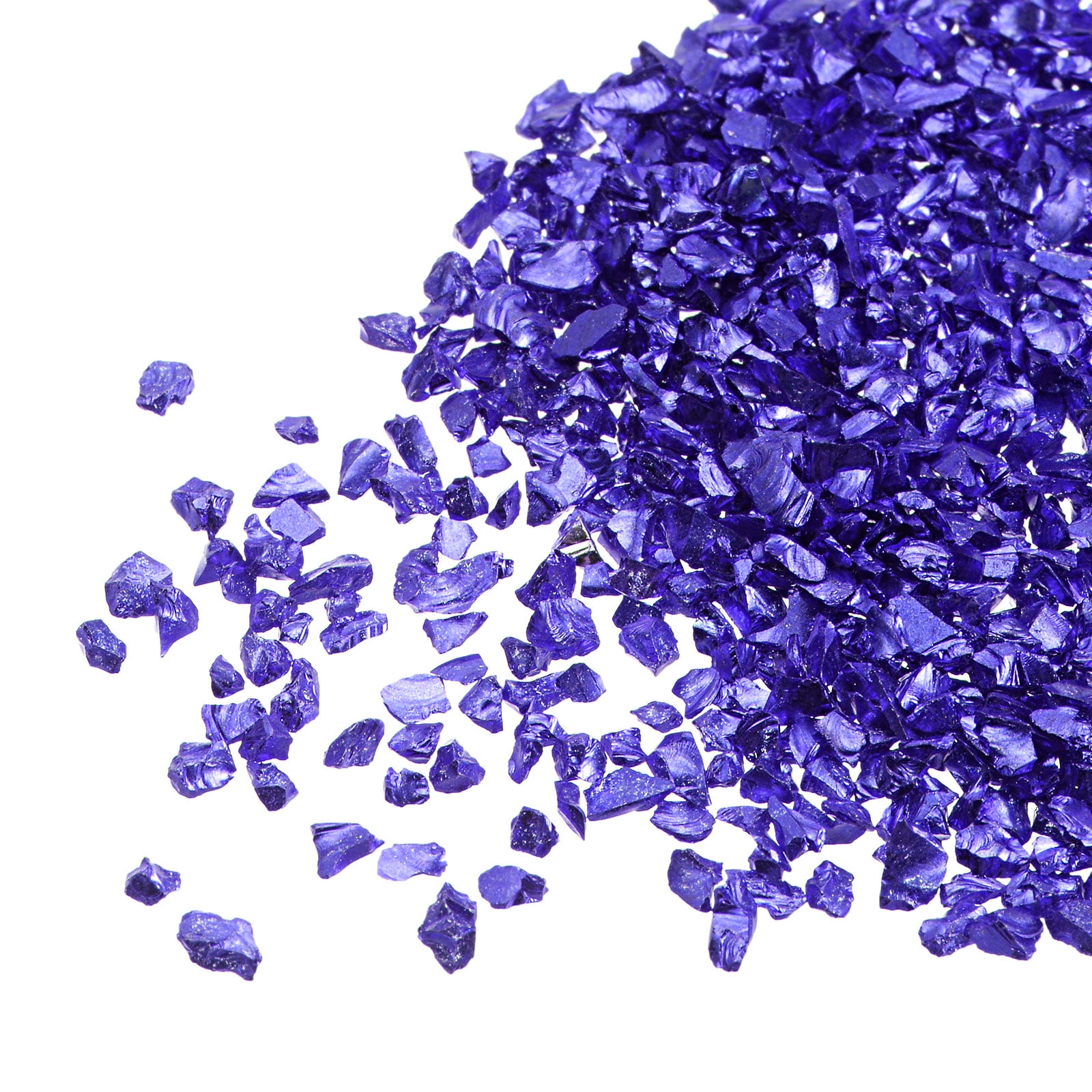 Uxcell 20g Crushed Glass Chips, 2-4mm Irregular Metallic Chunky Sequins Glass Stone Blue ...