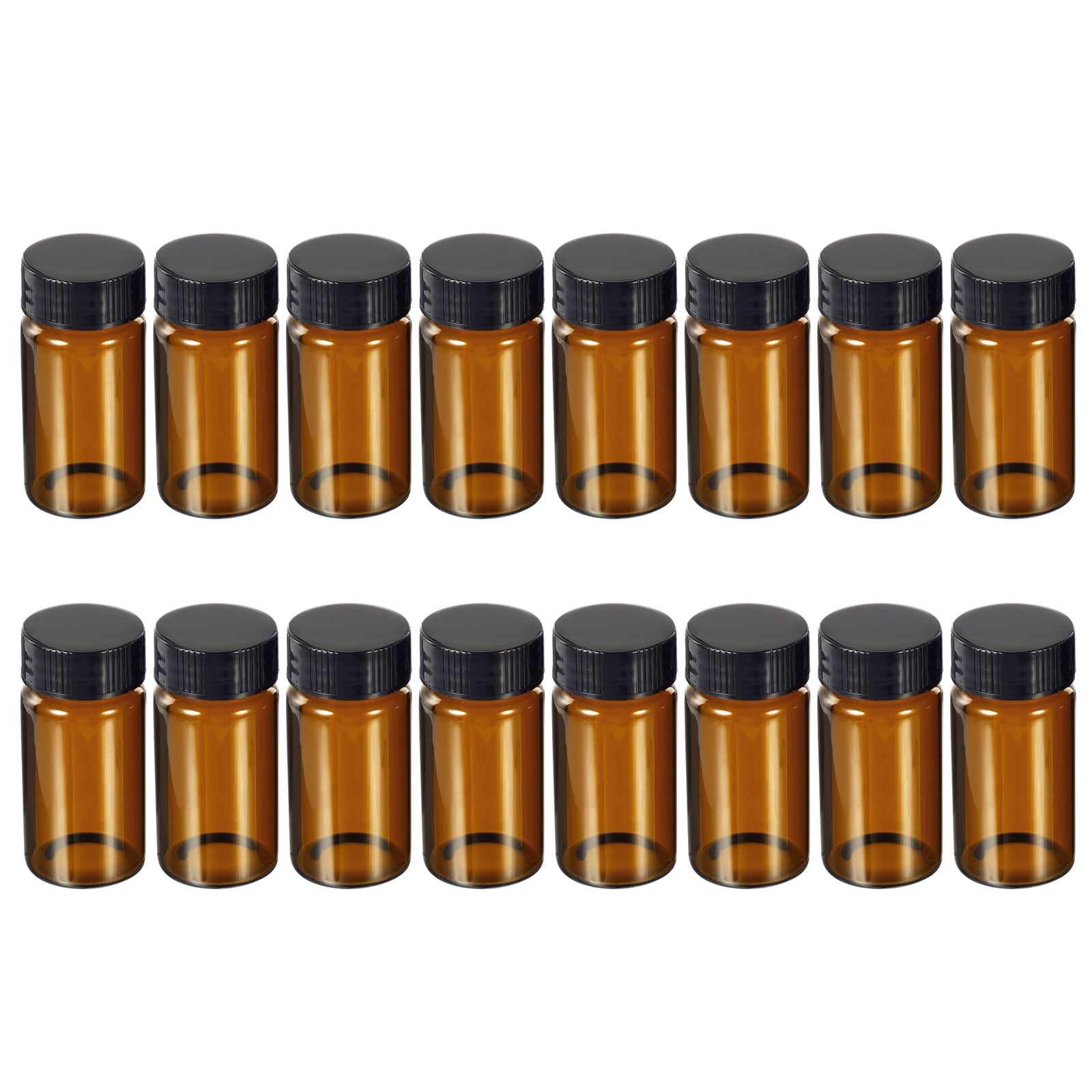 Uxcell 20mL Glass Vials with Screw Caps Liquid Sample Vial Storage ...