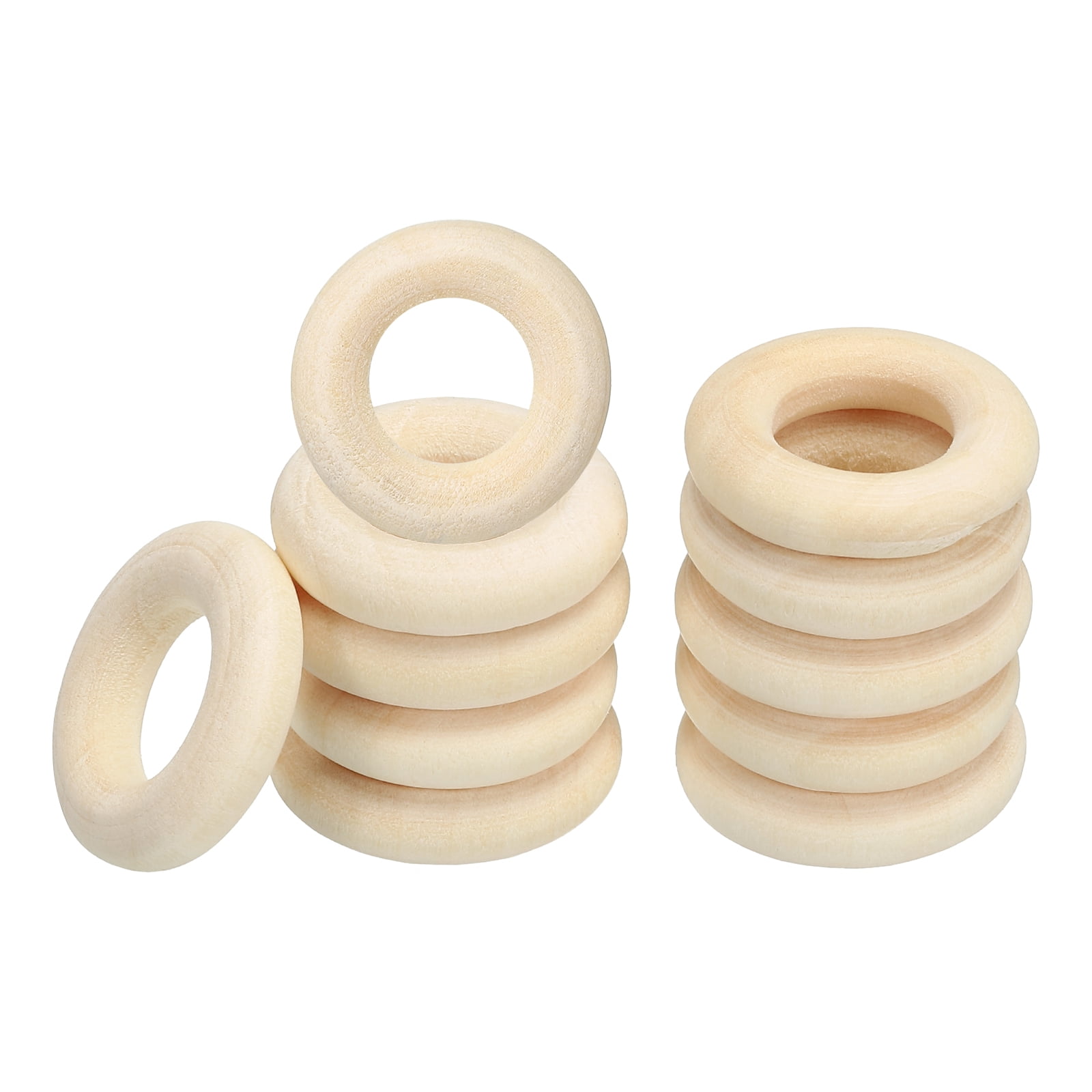 Uxcell 20mm 0.8" Wooden Rings 5mm thick, 100 Pack Natural Wood Rings ...