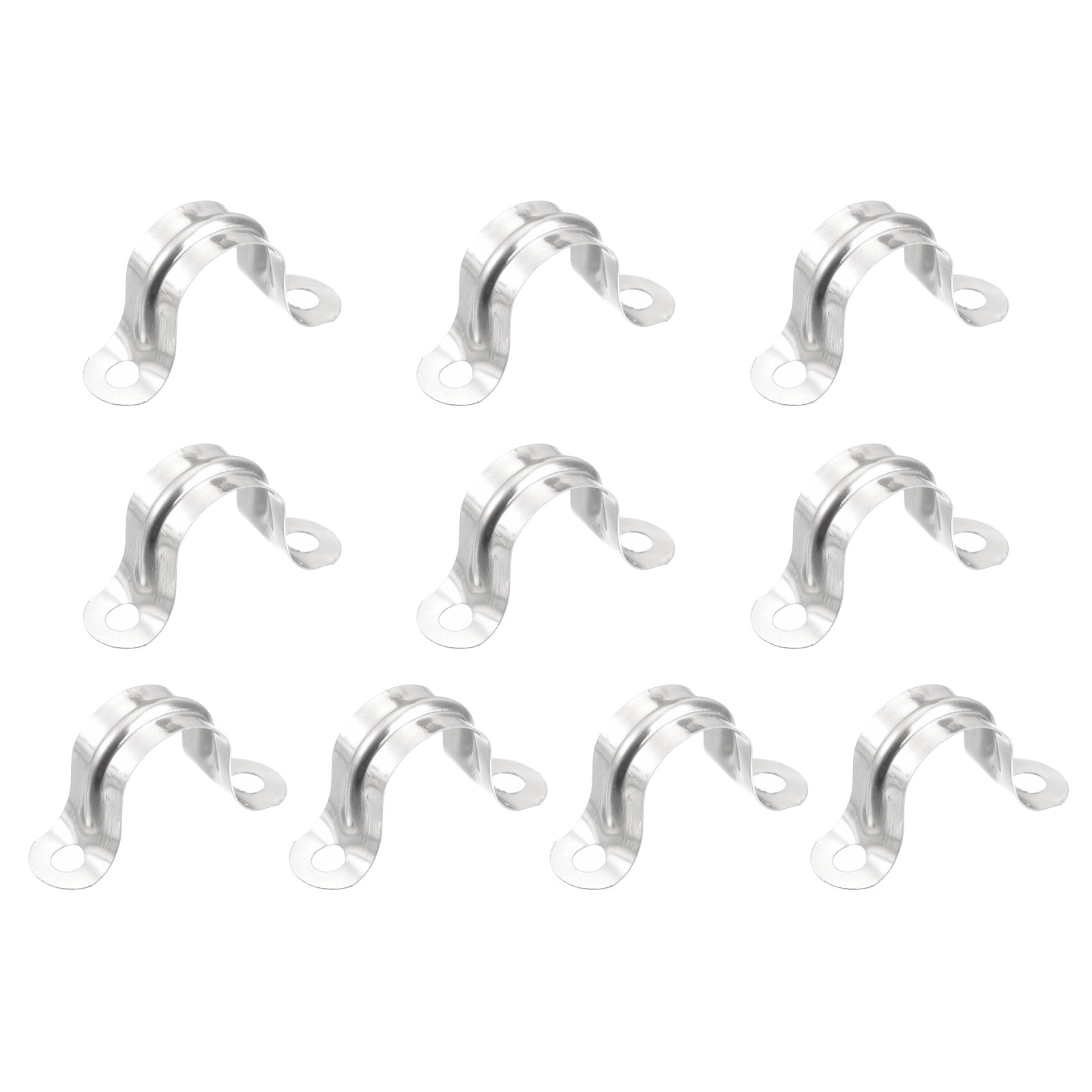 Uxcell 20mm 2 Hole U shaped Rigid Pipe Straps Bracket Tube Clip 48 Pack ...