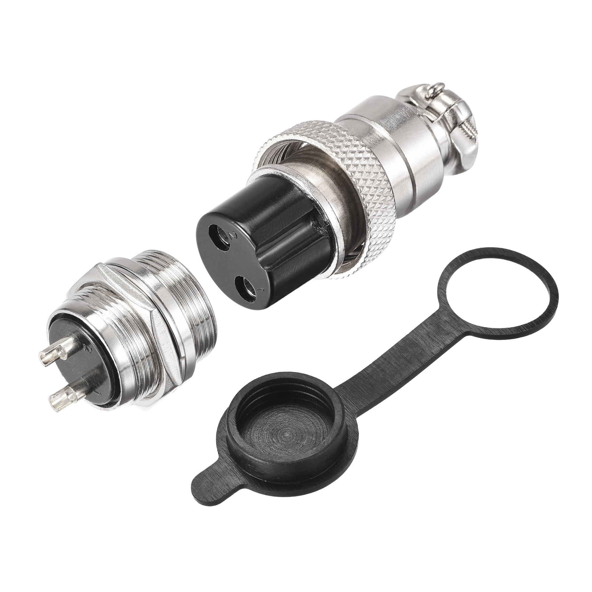 Uxcell 20mm 2 Terminals 10A 250V GX20 Aviation Connector with Plug Cover 5 Sets - Walmart.com