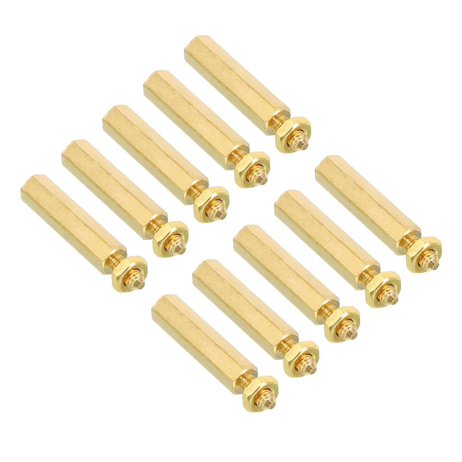 Uxcell 20mm+6mm M3 Standoff Screws 80 Pack Brass Hex Standoffs Nuts ...