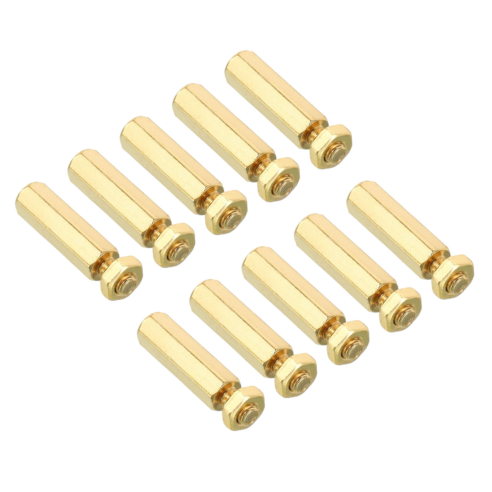 Uxcell 20mm+6mm M4 Standoff Screws 40 Pack Brass Hex Standoffs Nuts ...