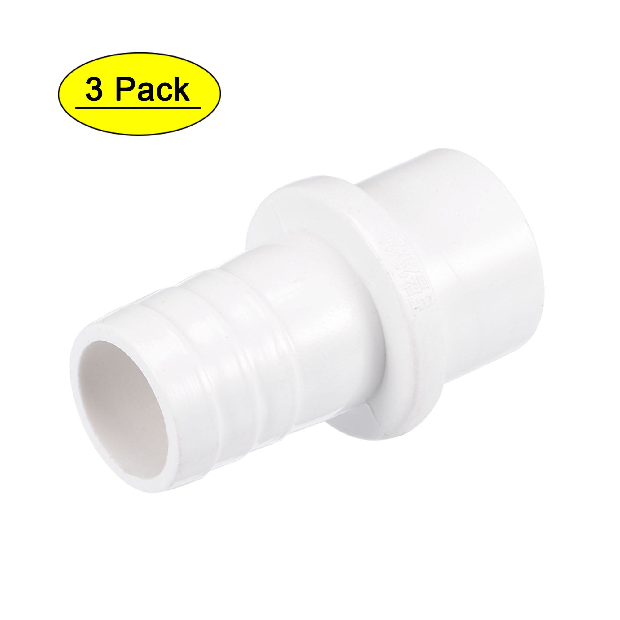 Uxcell 20mm Barb x 25mm Spigot Straight PVC Pipe Fitting Adapter White ...