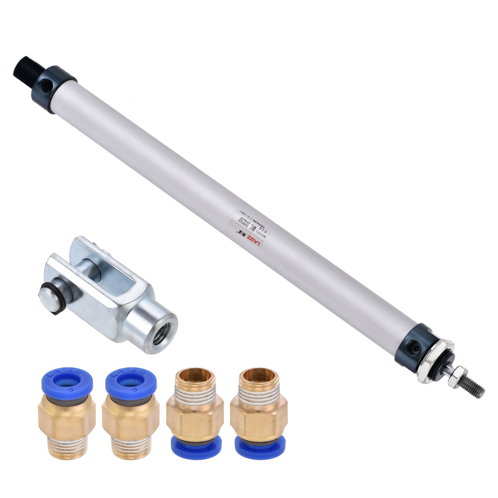 Uxcell 20mm Bore 250mm Stroke Pneumatic Air Cylinder with Y Connector ...
