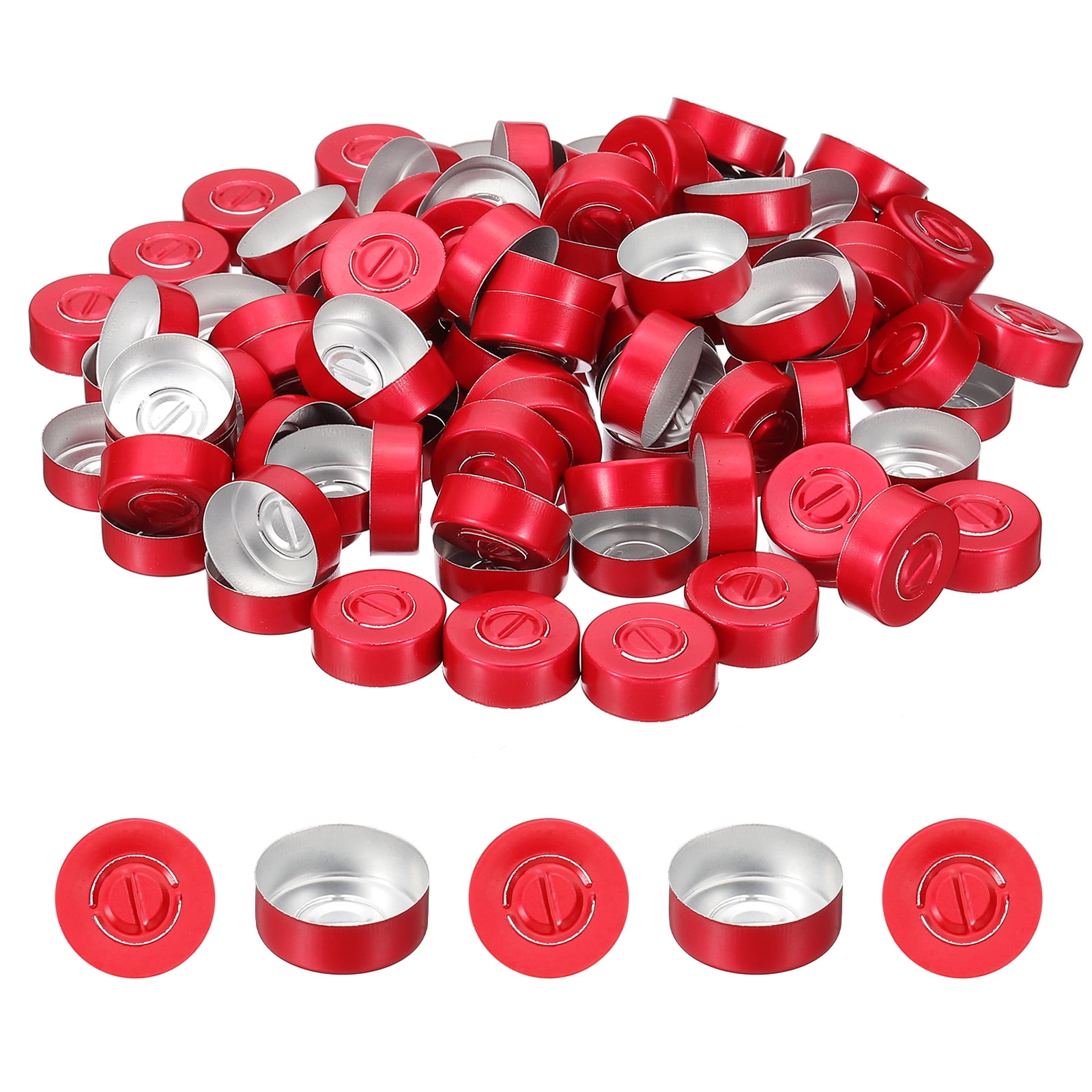Uxcell 20mm Flip Off Caps, 100 Pcs Flip Off Caps Flip Off Seals Flip ...