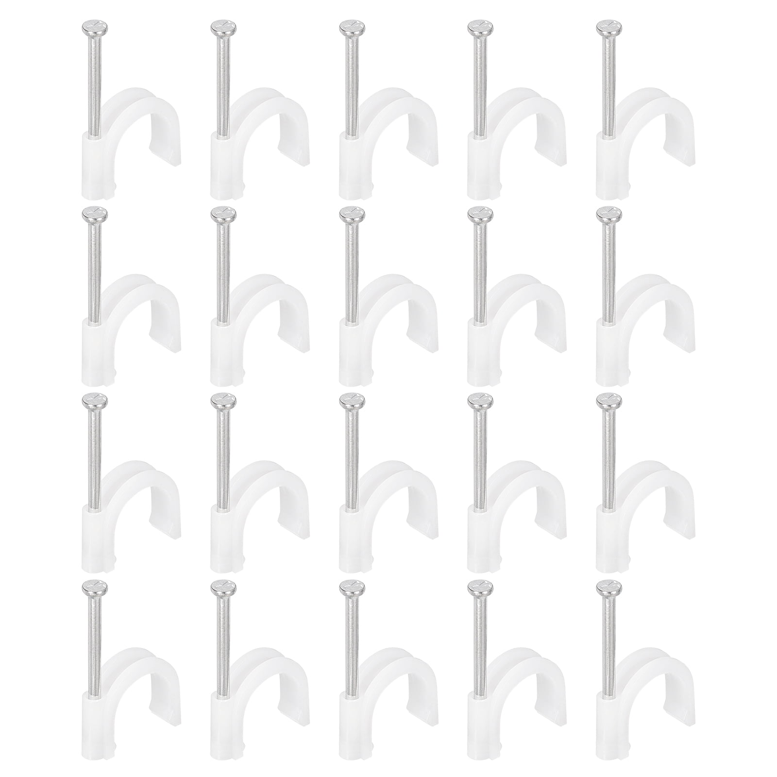 Uxcell 20mm Half Clamp J-Hook with Nail, 70Pcs 50mm Long Nail Pex Pipe ...