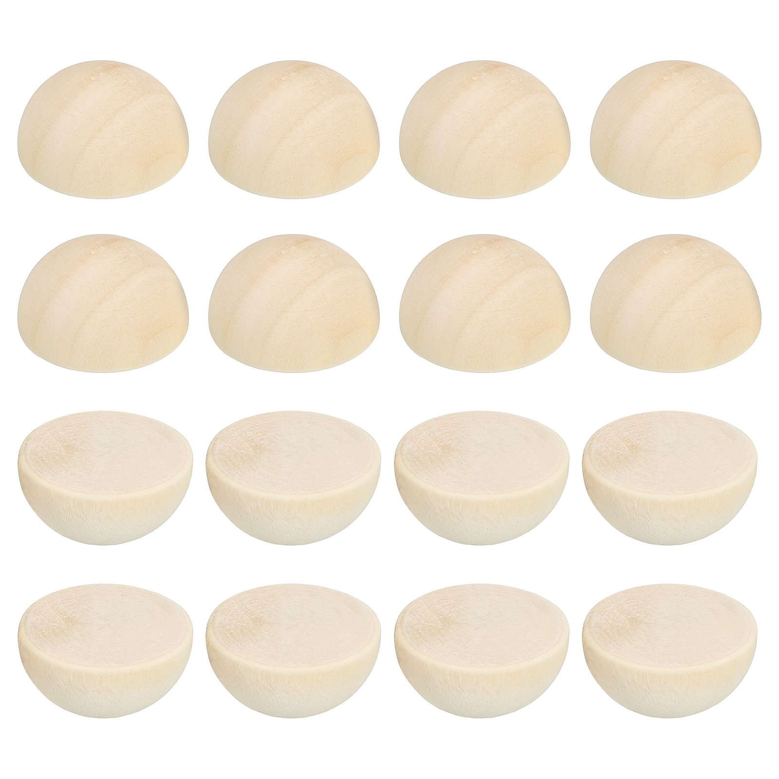 Uxcell 20mm Half Wood Beads, 200 Pack Unfinished Natural Wooden Beads ...