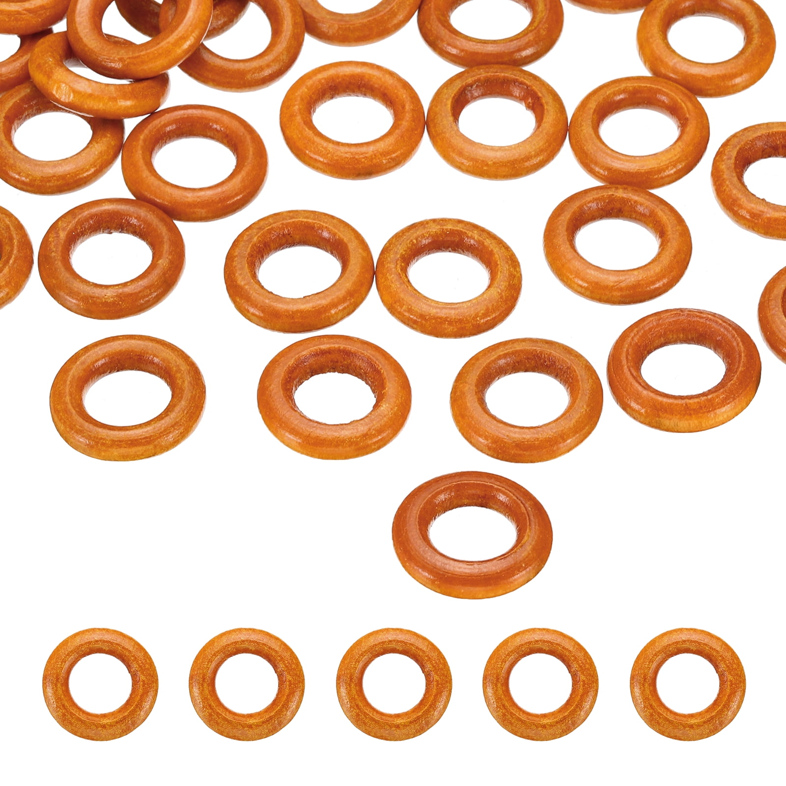 Uxcell 20mm Natural Wooden Rings, 30 Pack Wood Ring Round Linking Rings ...