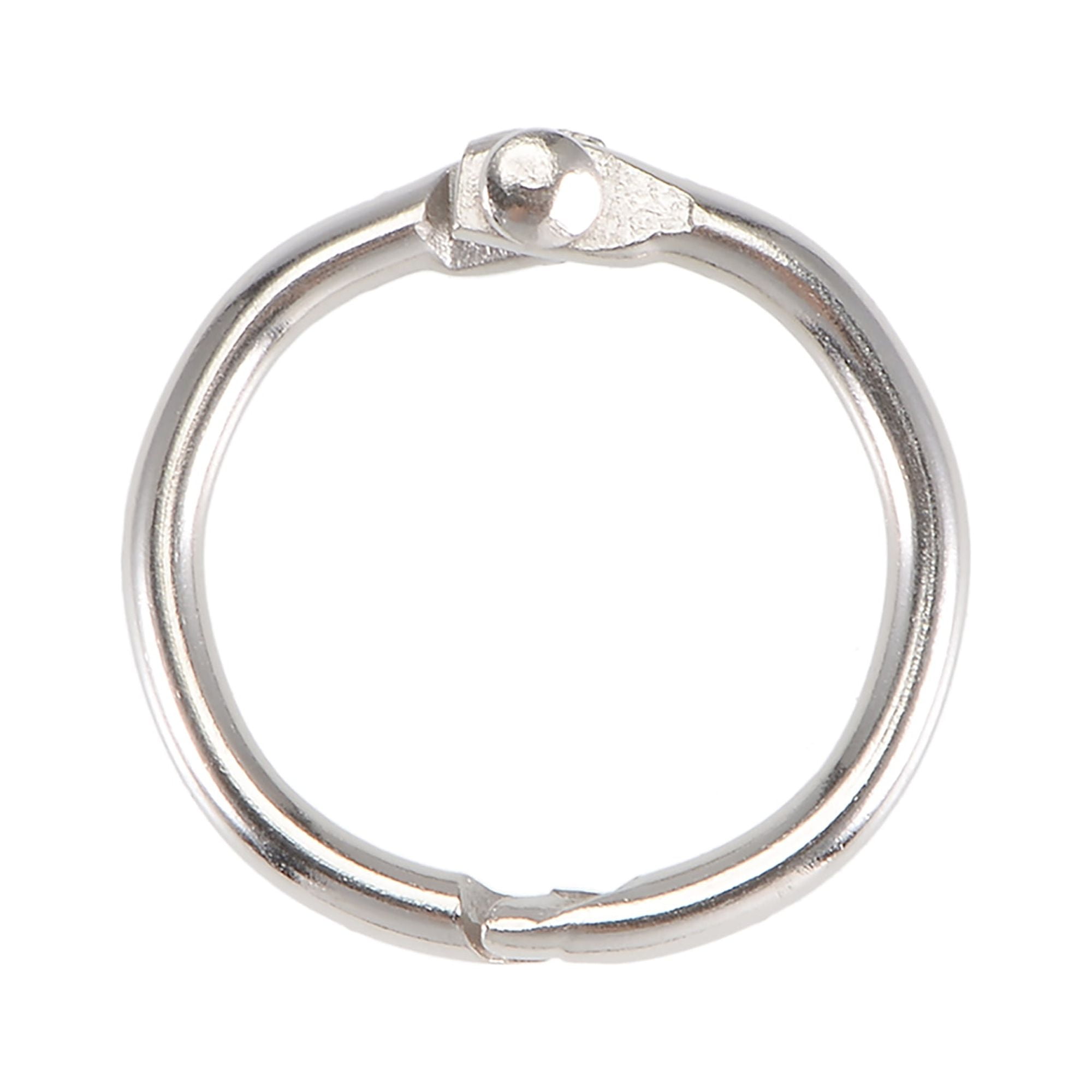 Uxcell 20mm O.D. Nickel Plated Iron Binder Rings Keyring Connector 100 ...