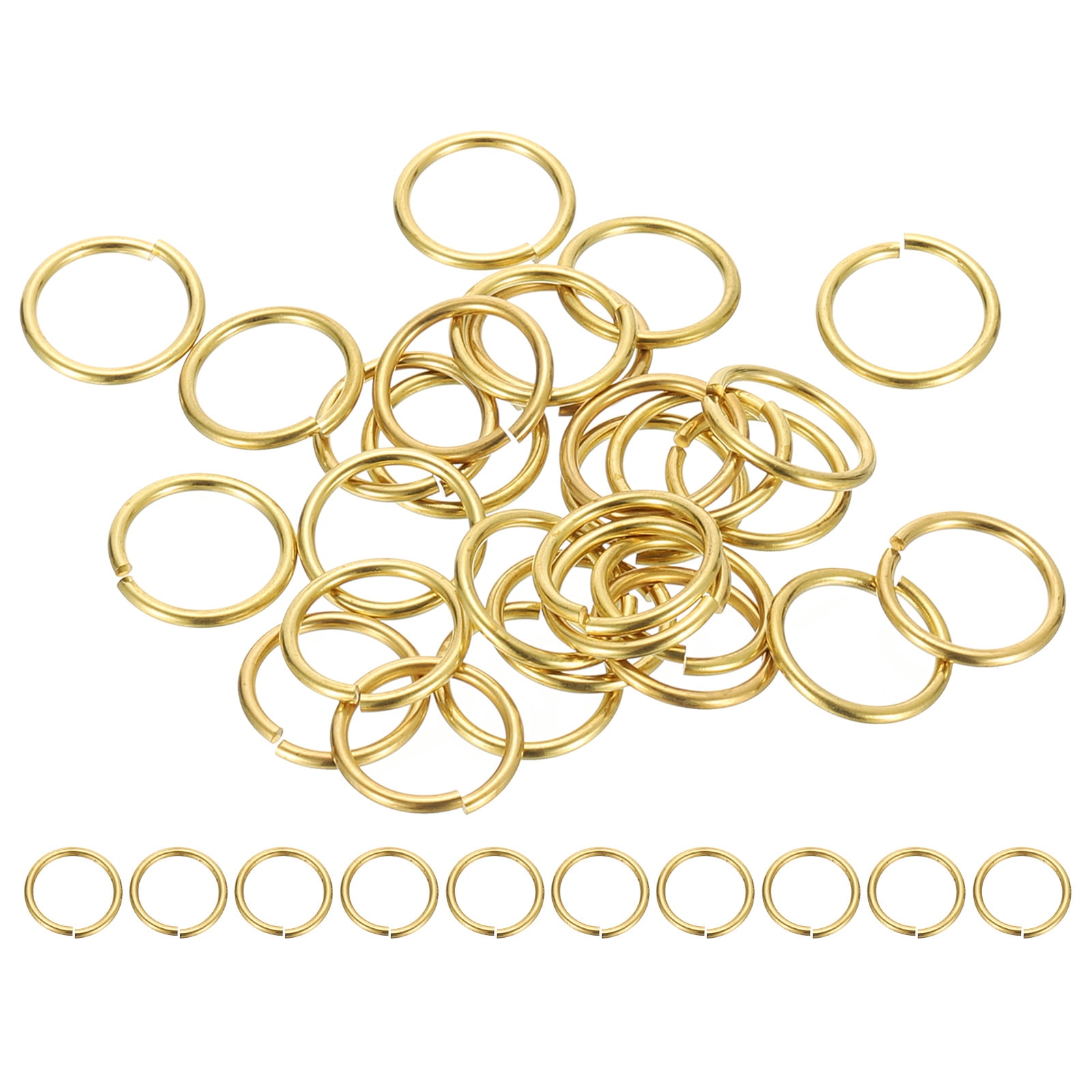 Uxcell 20mm OD x 2mm Wire OD Open Jump Rings, 30 Pcs Solid Copper Ring ...