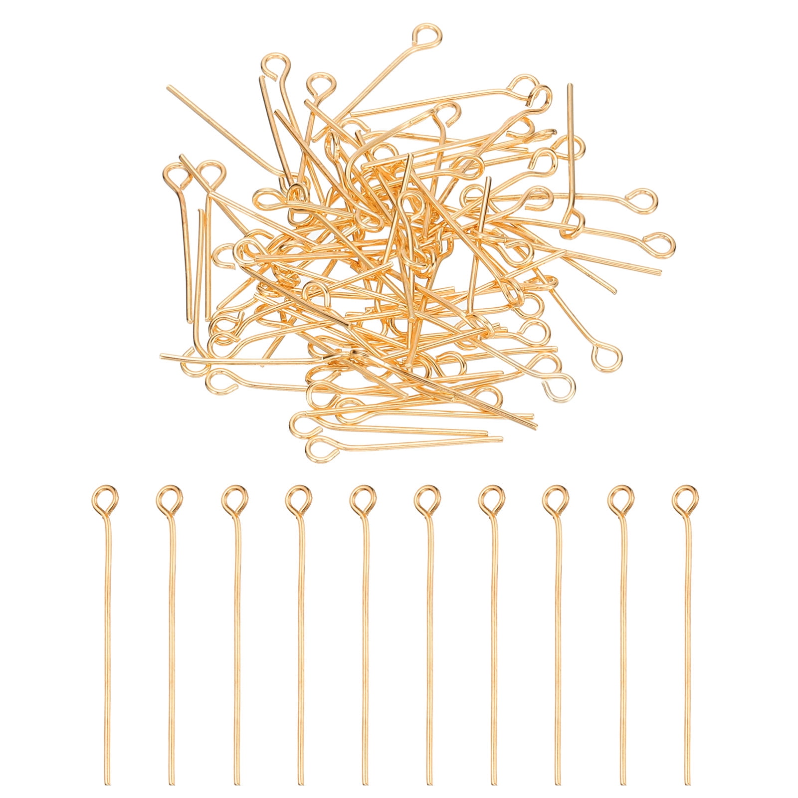 Uxcell 20mm Open Eye Pins, 150Pcs 21 Gauge Metal Head Pins Needles ...