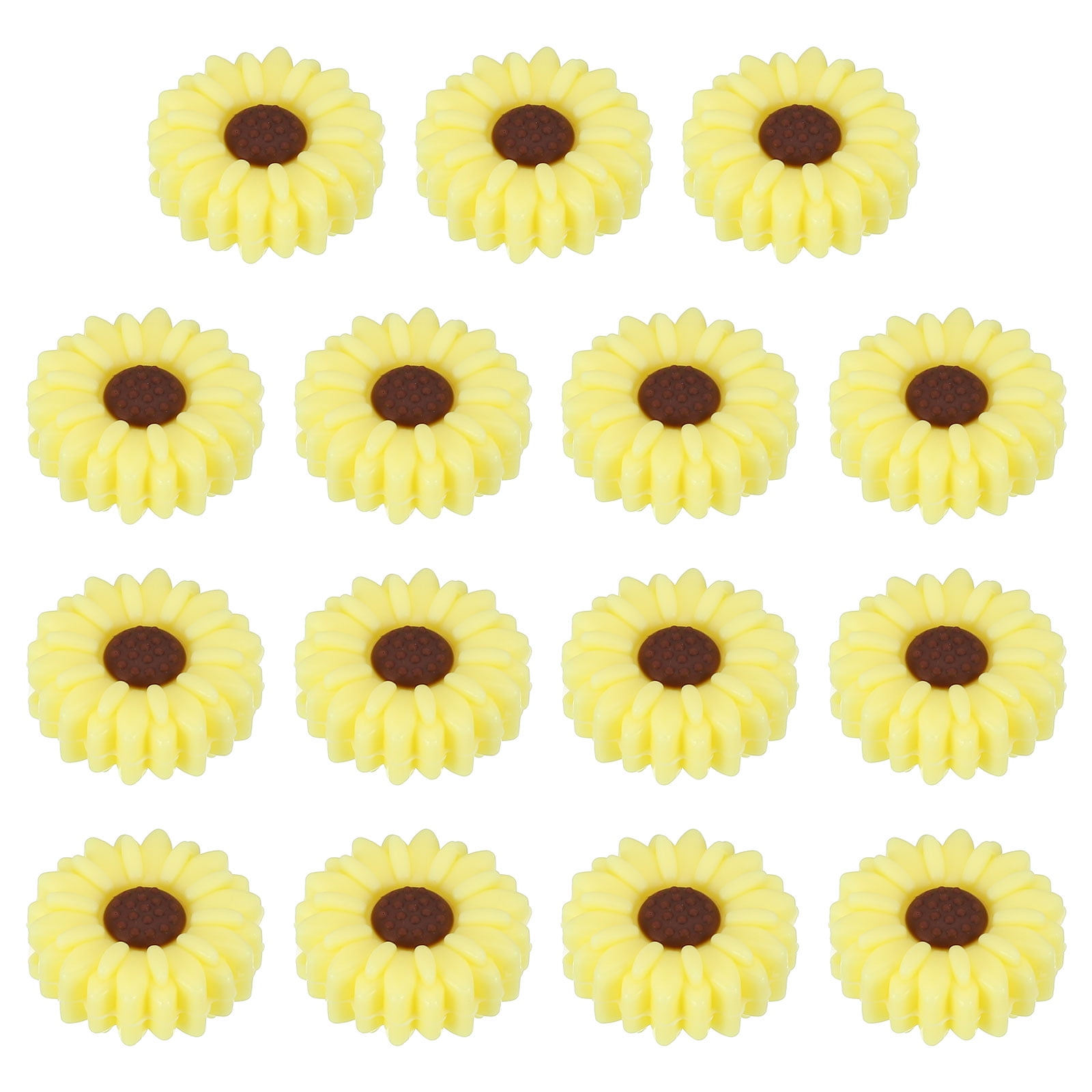 Uxcell 20mm Silicone Flower Beads, 15 Pcs Cute Colorful Soft Sunflower ...