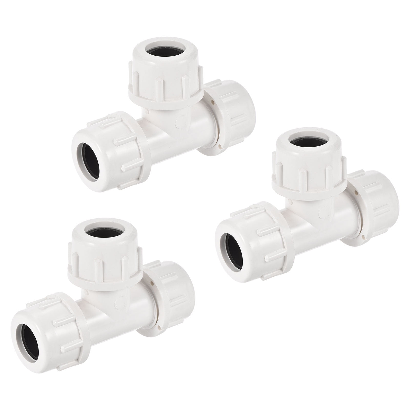 Uxcell 20mm Tube OD 3-Ways PVC Quick Connector Compression Tube Tee ...