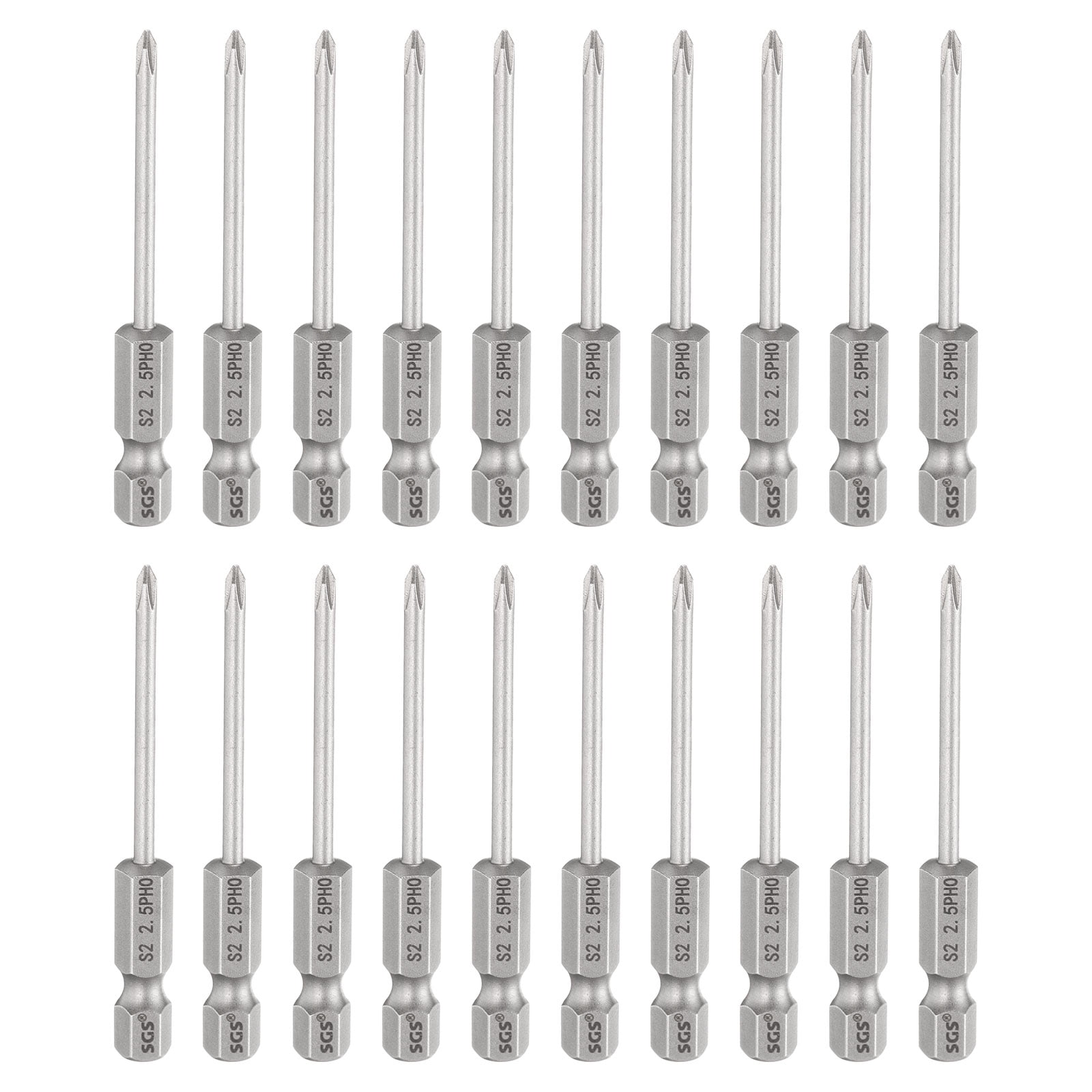 Uxcell 20pcs #0 Phillips Screwdriver Bit PH0 1/4" Hex Shank 3" (75mm ...