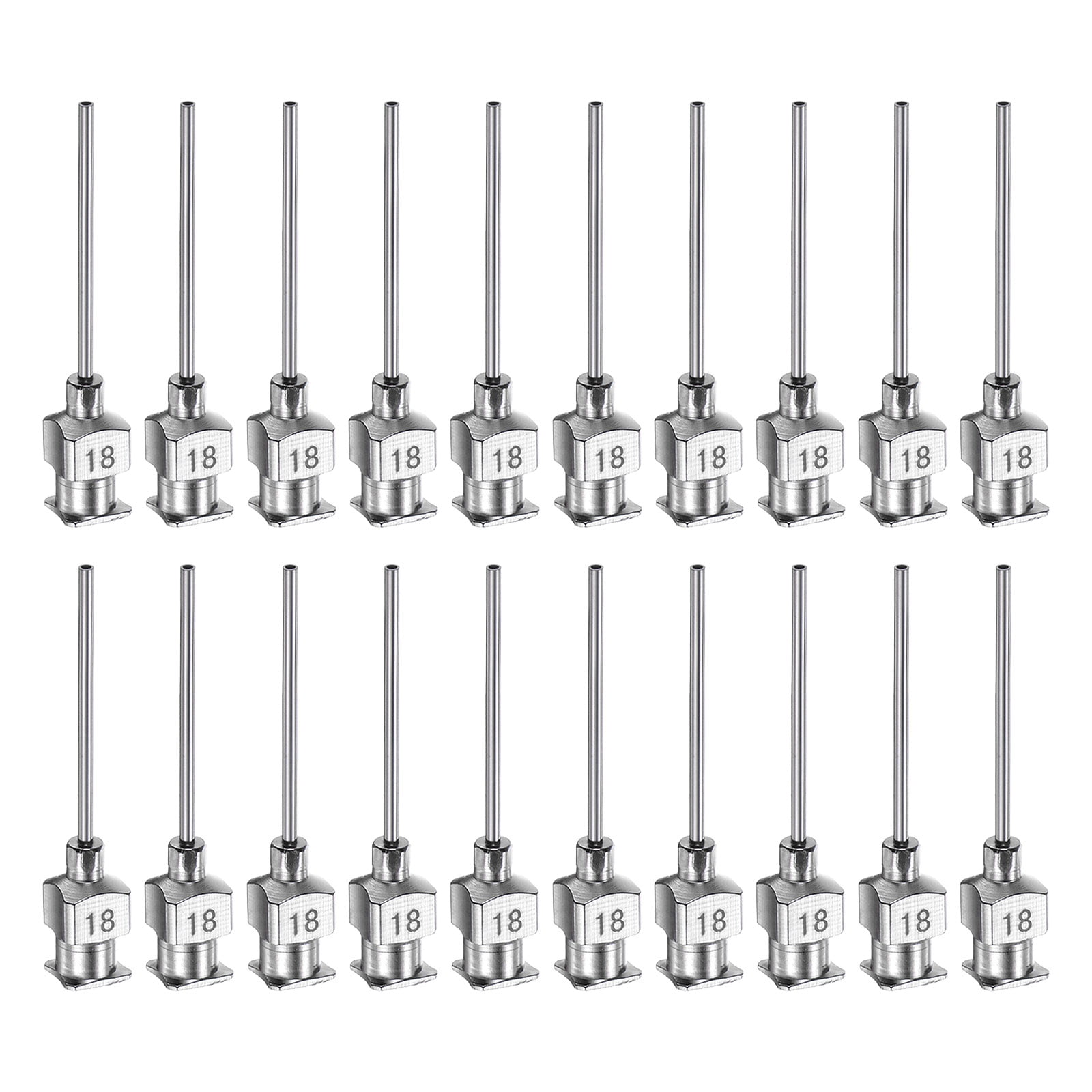 Uxcell 20pcs 18G Stainless Steel Dispensing Needles, 1" Glue Needle ...