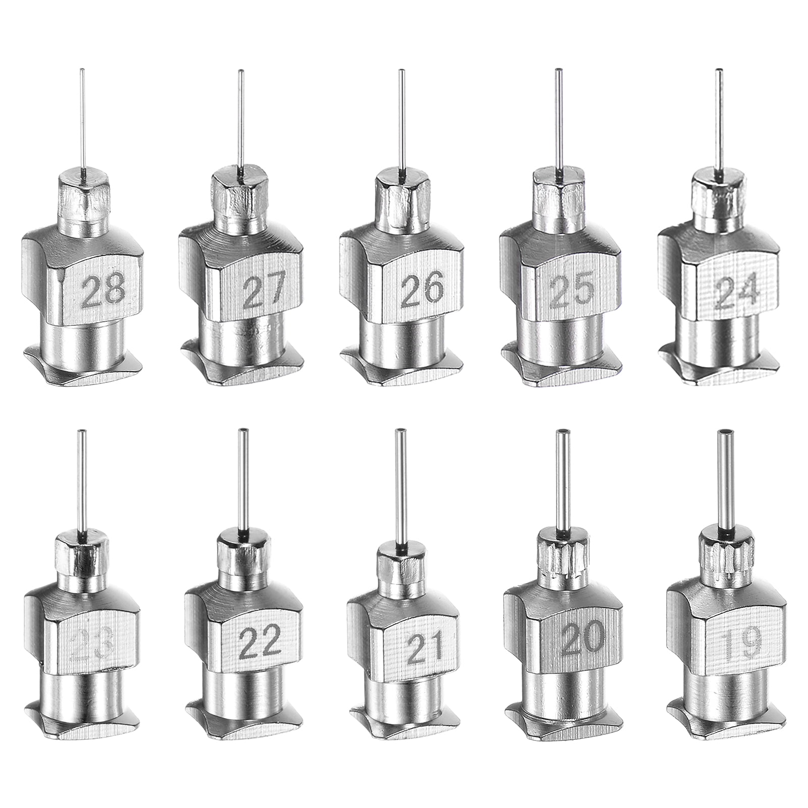 Uxcell 20pcs 19-28G Stainless Steel Dispensing Needle, 1/4" Glue Needle ...