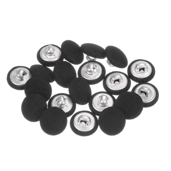 Uxcell 20pcs 20L Fabric Cloth Covered Button 12.5mm Metal Shank Round ...