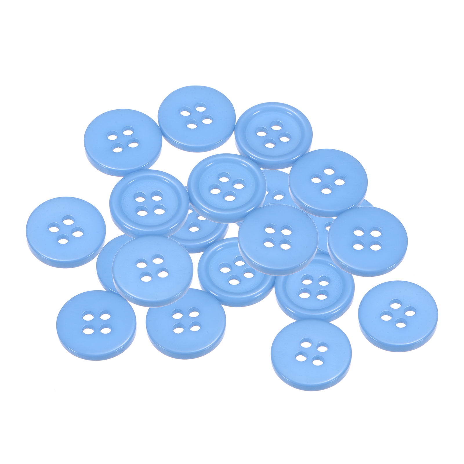 Uxcell 20pcs 20L Sewing Buttons 1/2"(12.5mm) Resin Round Flat 4-Hole ...