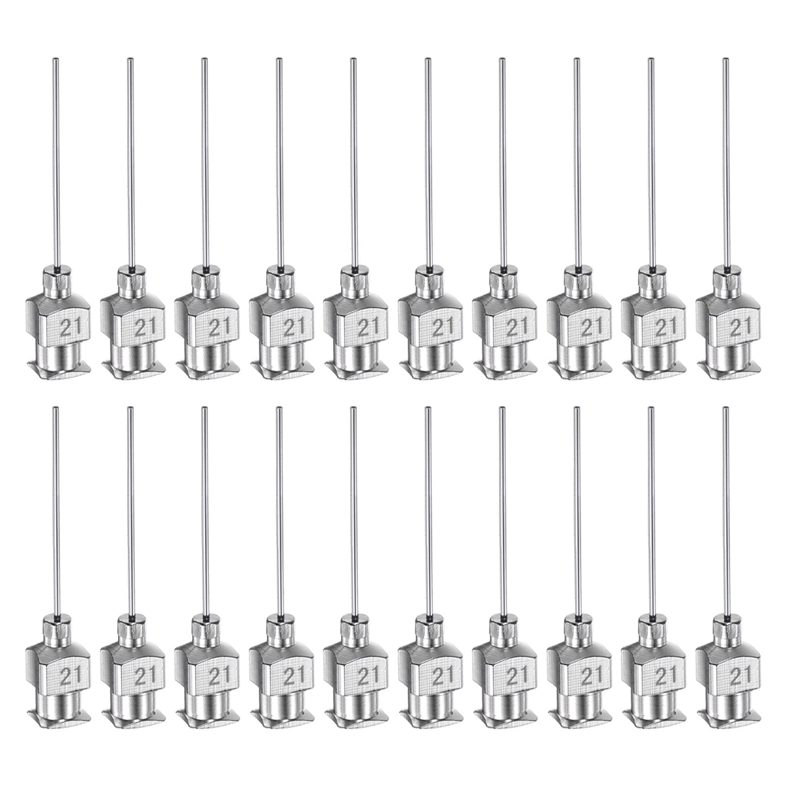 Uxcell 20pcs 21G Stainless Steel Dispensing Needles, 1" Glue Needle ...