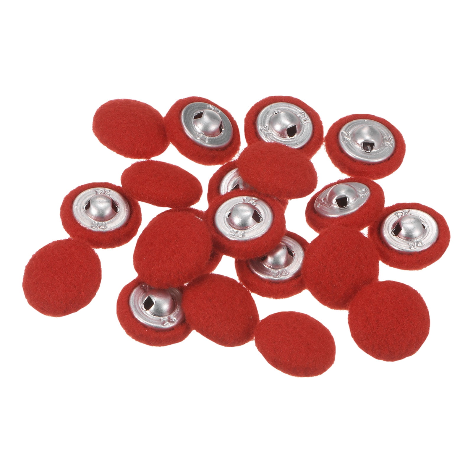 Uxcell 20pcs 24L Fabric Cloth Covered Button 15mm Round Holes Metal ...