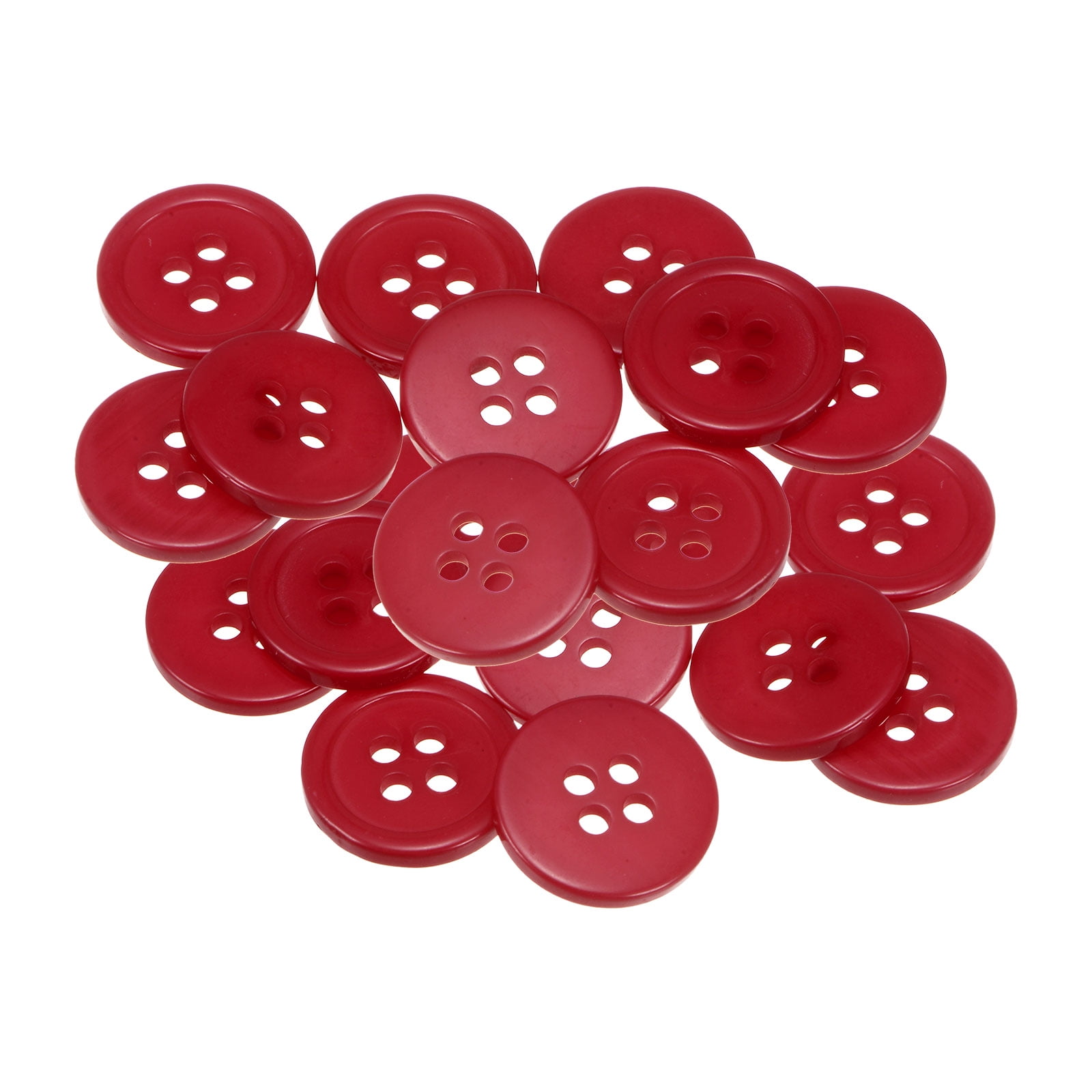 Uxcell 20pcs 24L Sewing Buttons 5/8"(15mm) Resin Round Flat 4-Hole ...