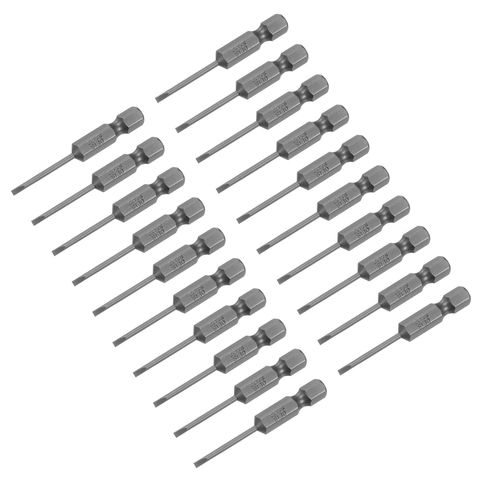 Uxcell 20pcs 2mm Slotted Head Screwdriver Bits 2" Length 1/4" Hex Shank ...
