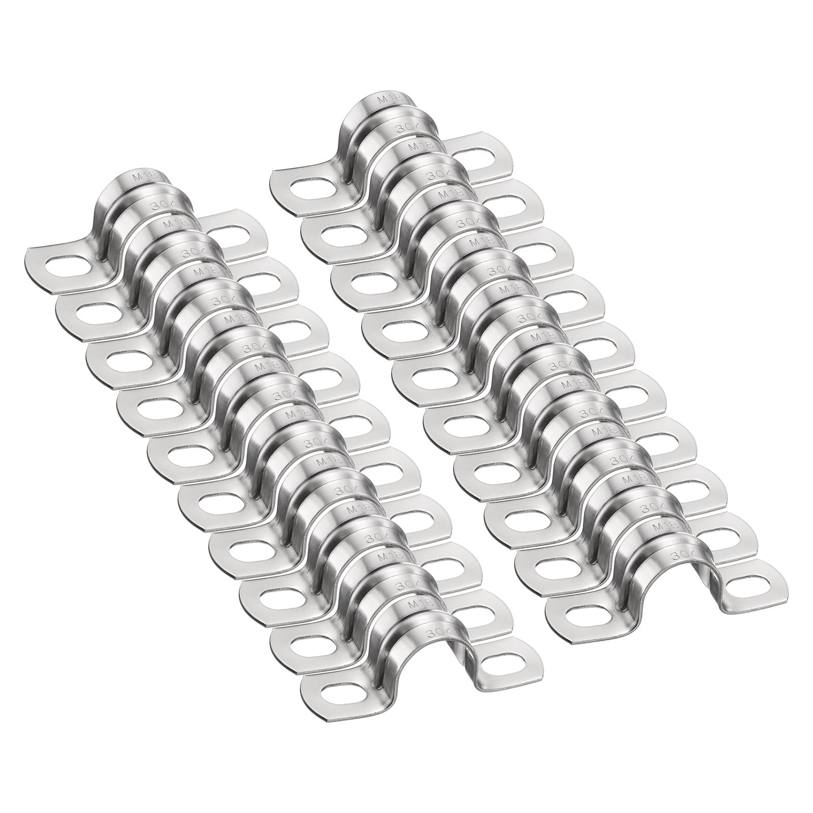 Uxcell 20pcs 3/16" 18mm Conduit Clamps, M18 U Tube Pipe Clamp ...