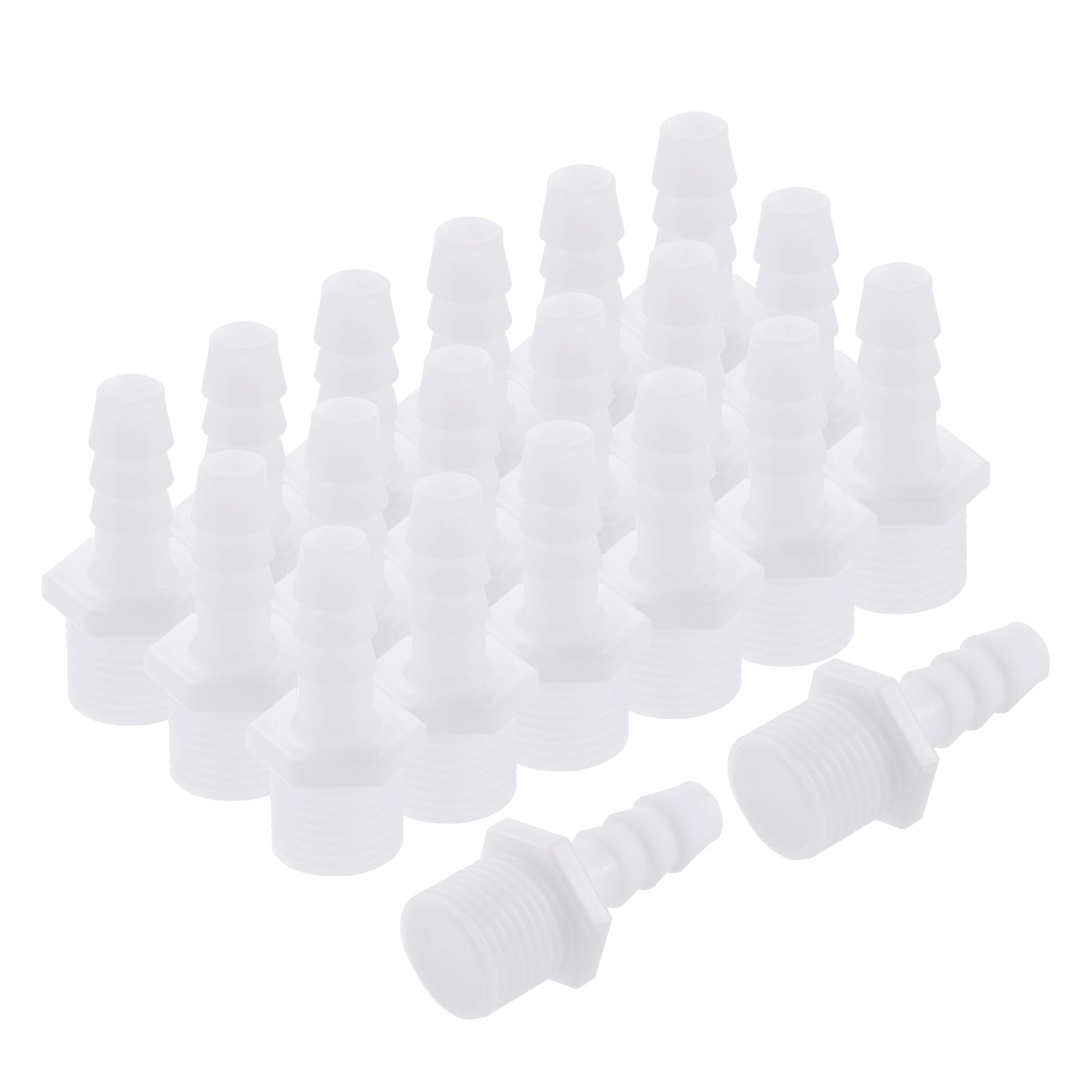 Uxcell 20pcs 3/8" to 1/2" NPT Male Plastic Hose Barb Fitting Splicer ...