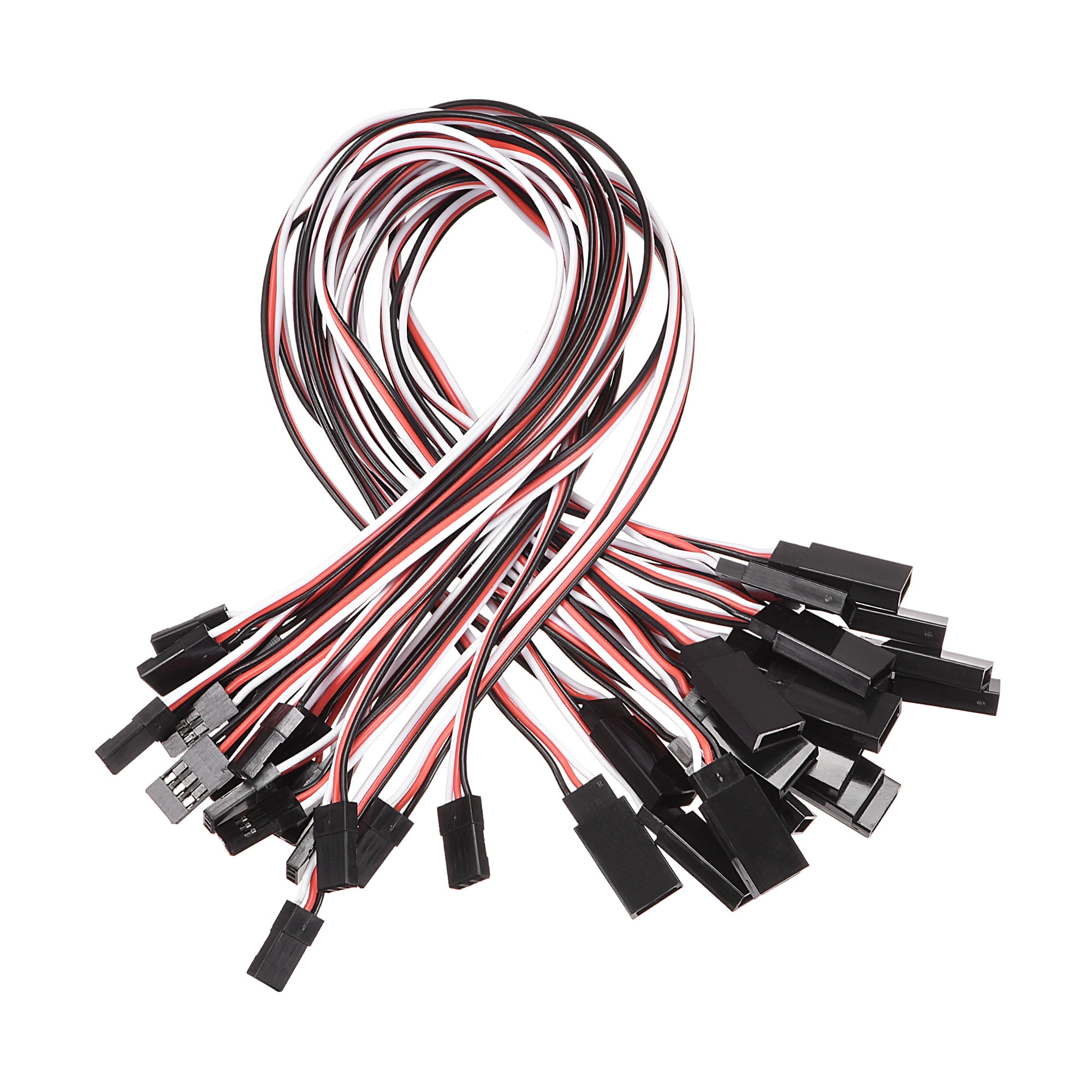 Uxcell 20pcs 3-Pin Servo Extension Cable Cord Connectors Lead Wire Male ...