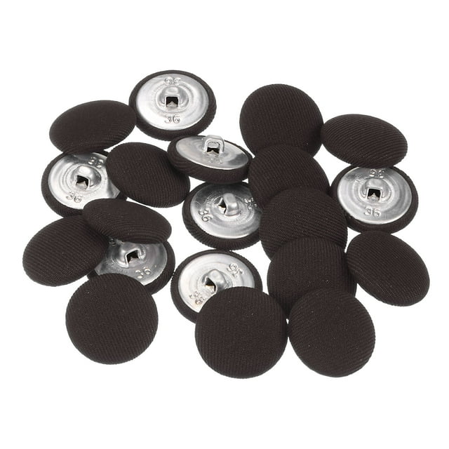 Uxcell 20pcs 36L Fabric Cloth Covered Button 23mm Metal Shank Round ...