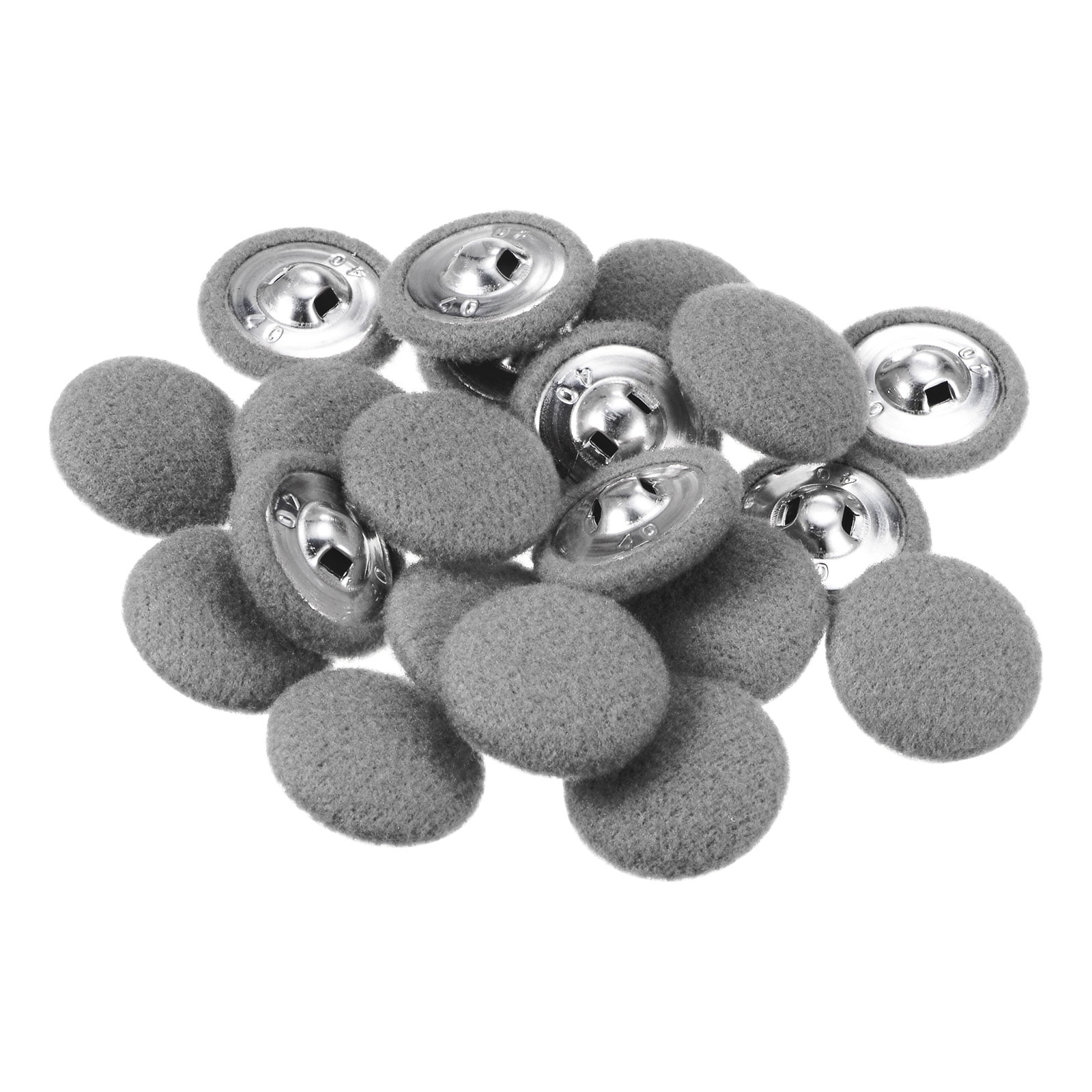 Uxcell 20pcs 40L Fabric Cloth Covered Button 25mm Round Holes Metal ...