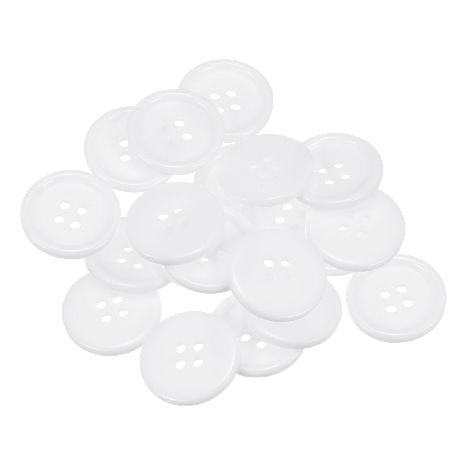 Uxcell 20pcs 40L Sewing Buttons 1"(25mm) Resin Round Flat 4-Hole Craft ...