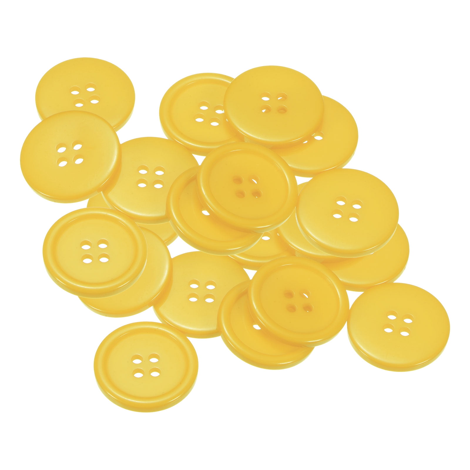 Uxcell 20pcs 40L Sewing Buttons 1"(25mm) Resin Round Flat 4-Hole Craft ...